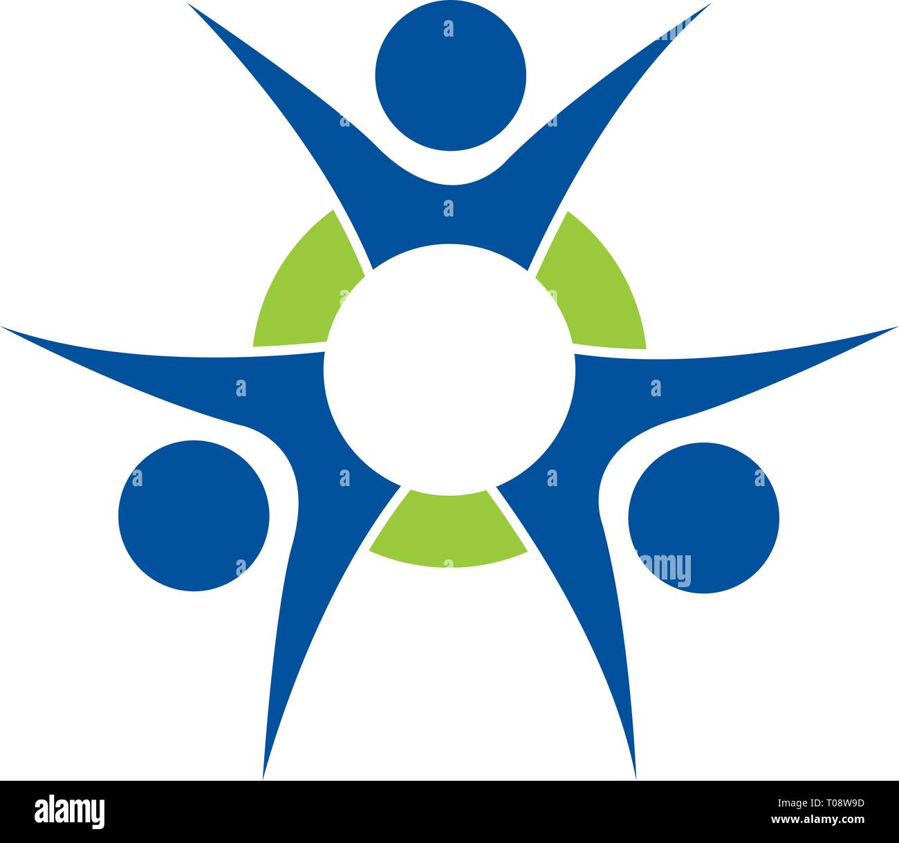 Vector illustration icon logo 3 people and circle Stock Vector Image ...