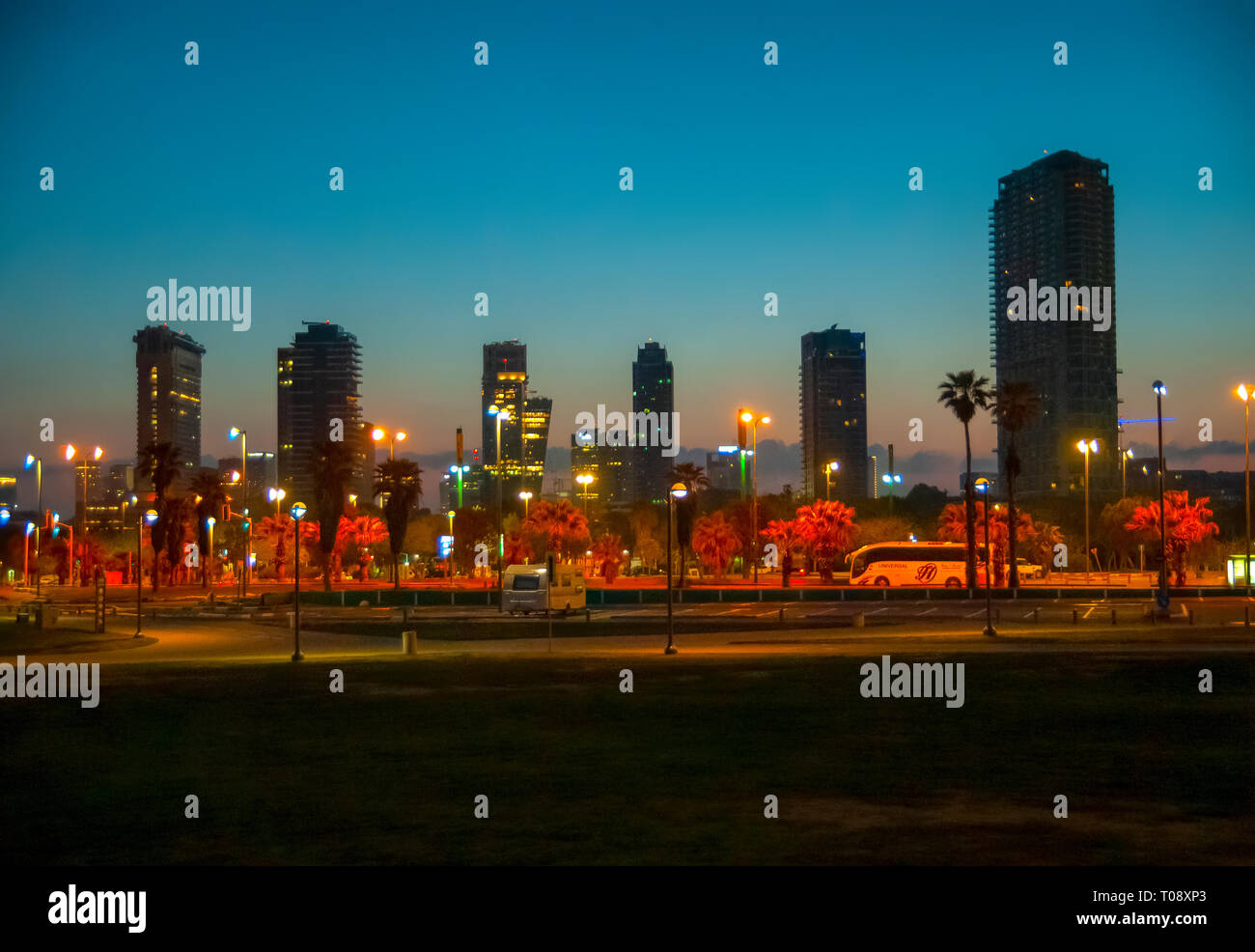Tel Aviv, Israel. Skyline at dawn Stock Photo - Alamy