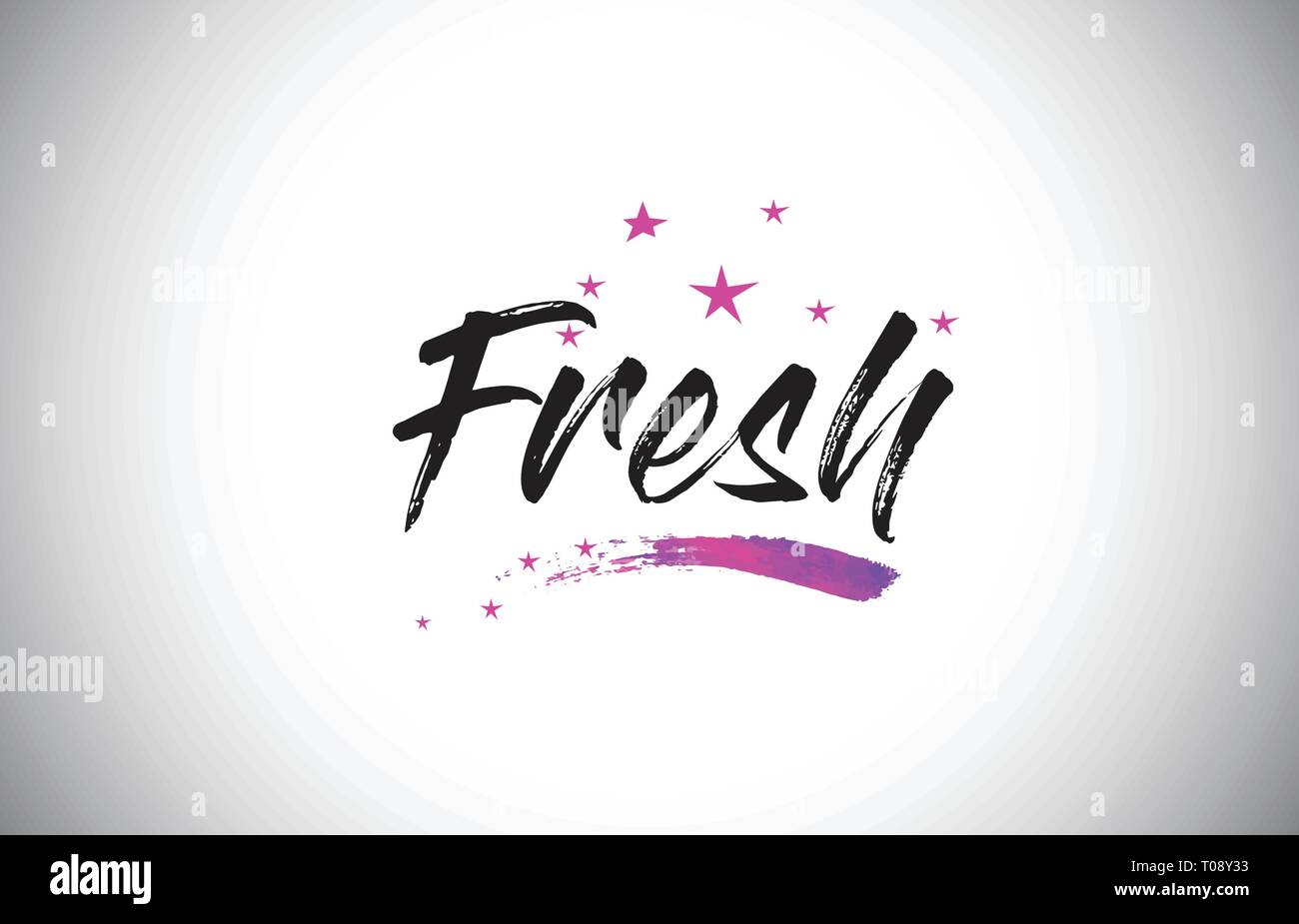 Fresh Handwritten Word Font with Vibrant Violet Purple Stars and ...