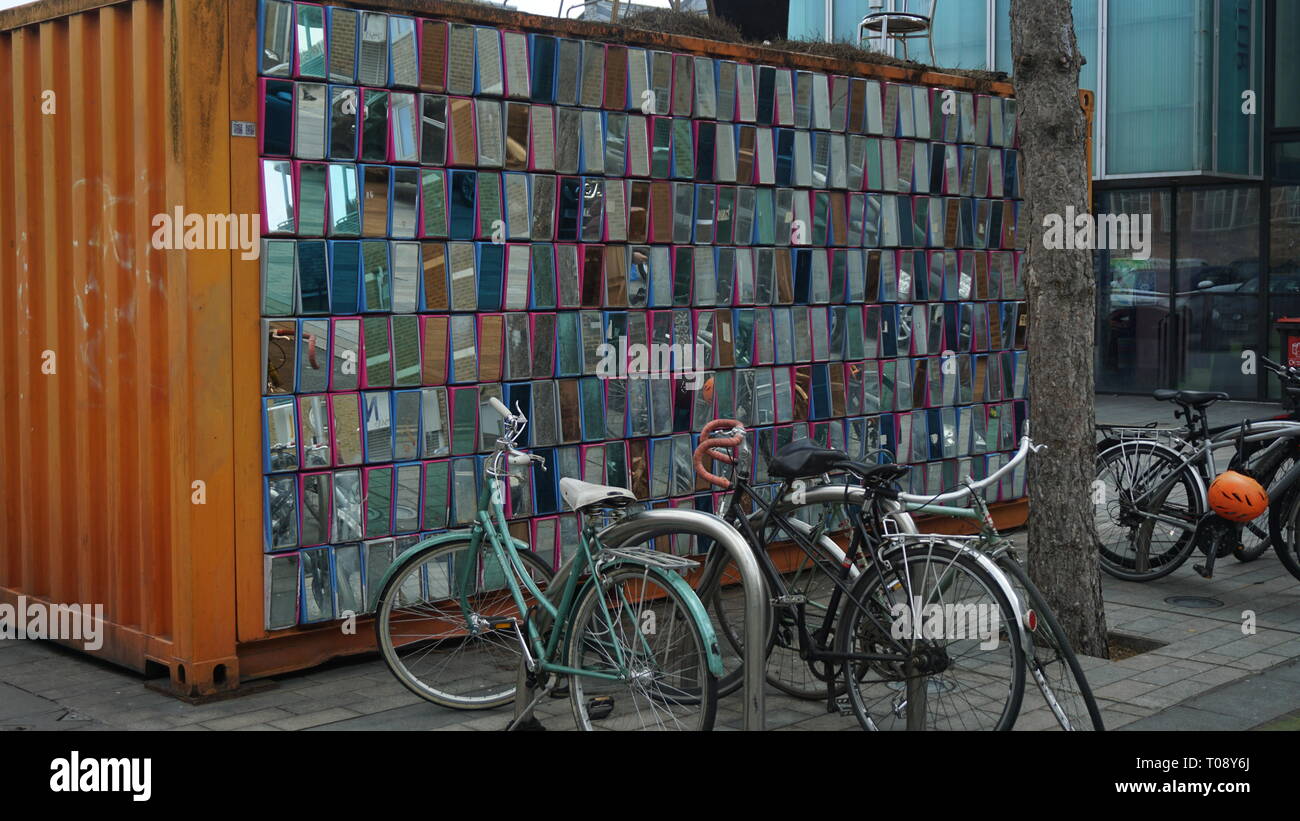 Bicycle park near car park in Dalston, Hackney, London, United Kingdom ...