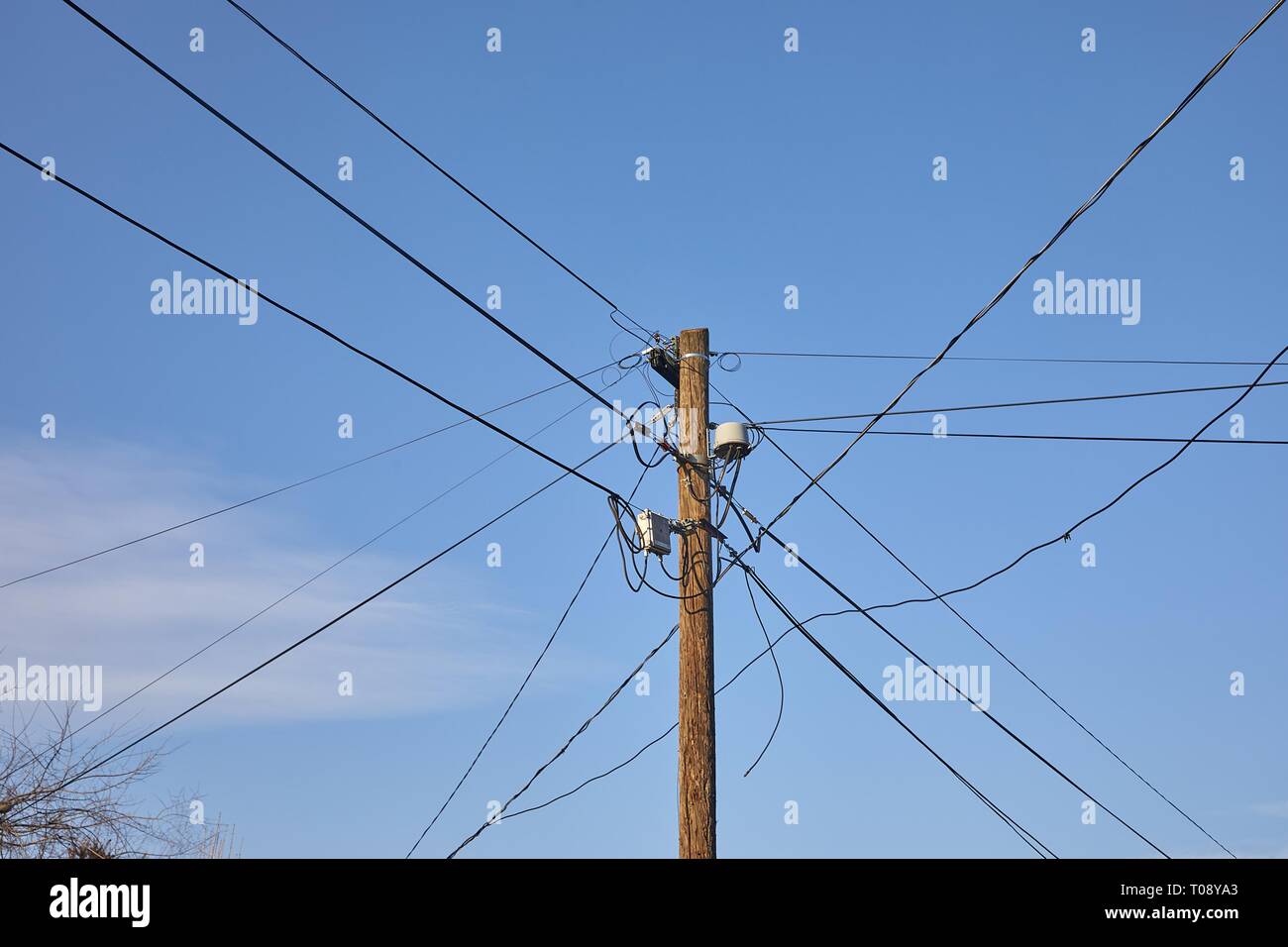 Electric line post Stock Photo - Alamy