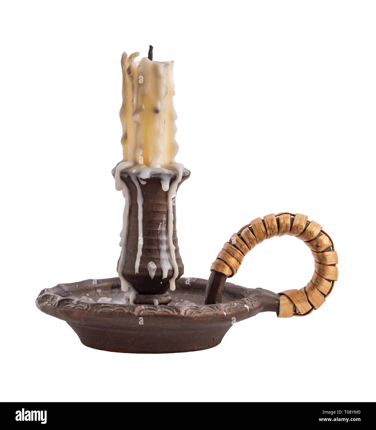 Antique candlestick isolated Stock Photo - Alamy