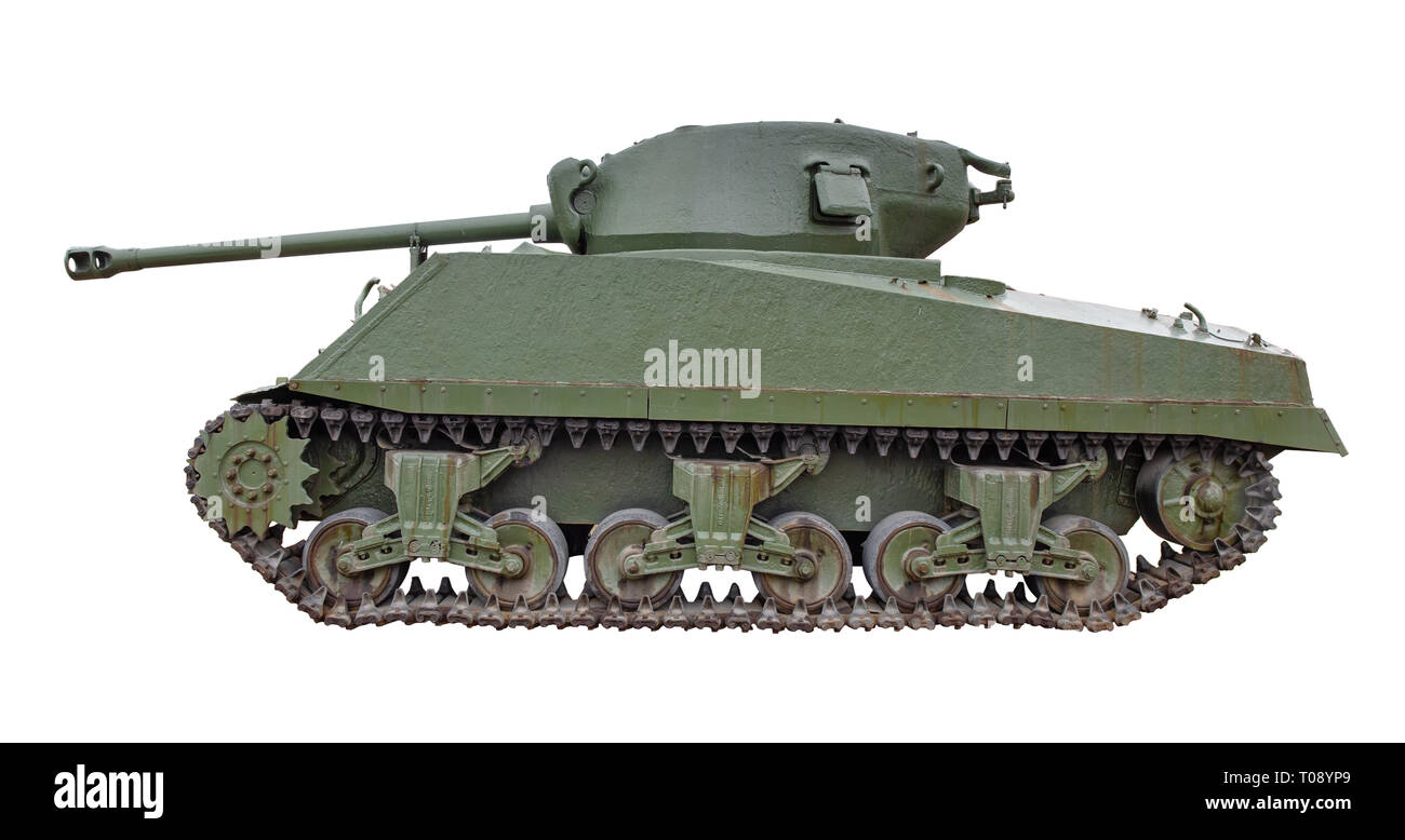 Sherman tank isolated Stock Photo - Alamy