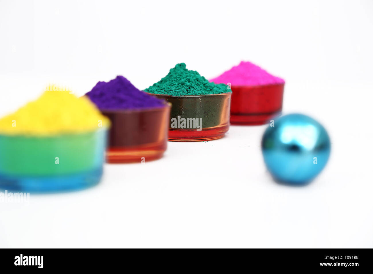 Picture of organic holi color for holi fun. Isolated on the white ...