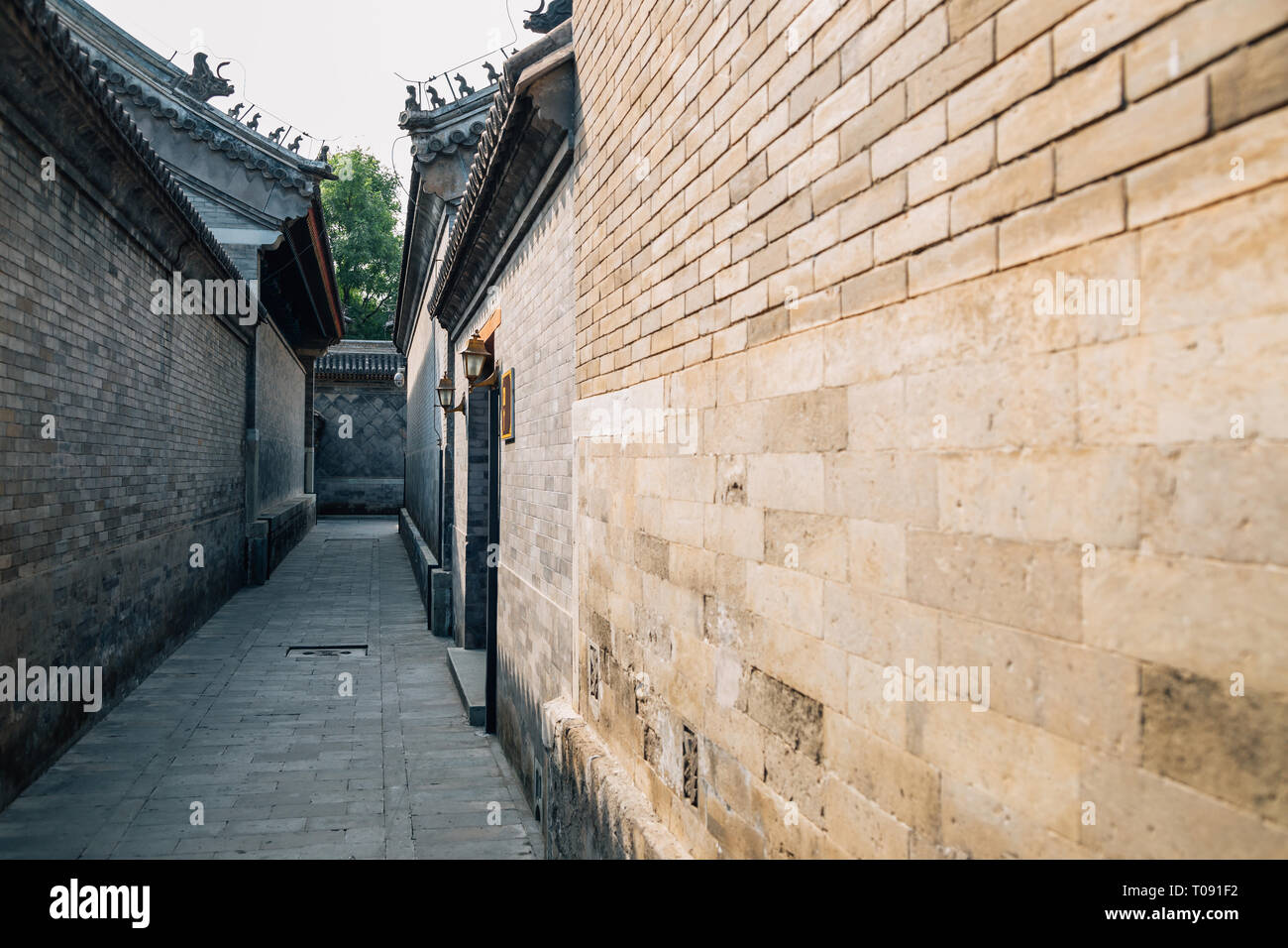 Narrow alley at Prince Gong's Mansion, Gong Wang Fu in Beijing, China ...