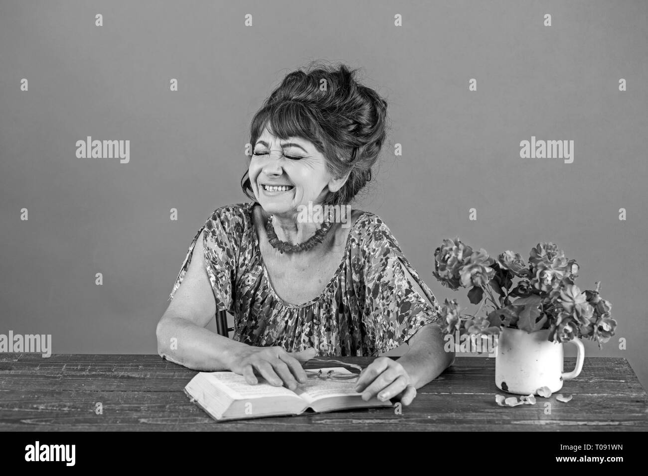 Happy lady hobby Black and White Stock Photos & Images - Alamy