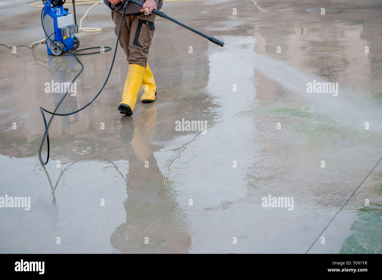 worker assigned to the cleaning of urban areas Stock Photo - Alamy