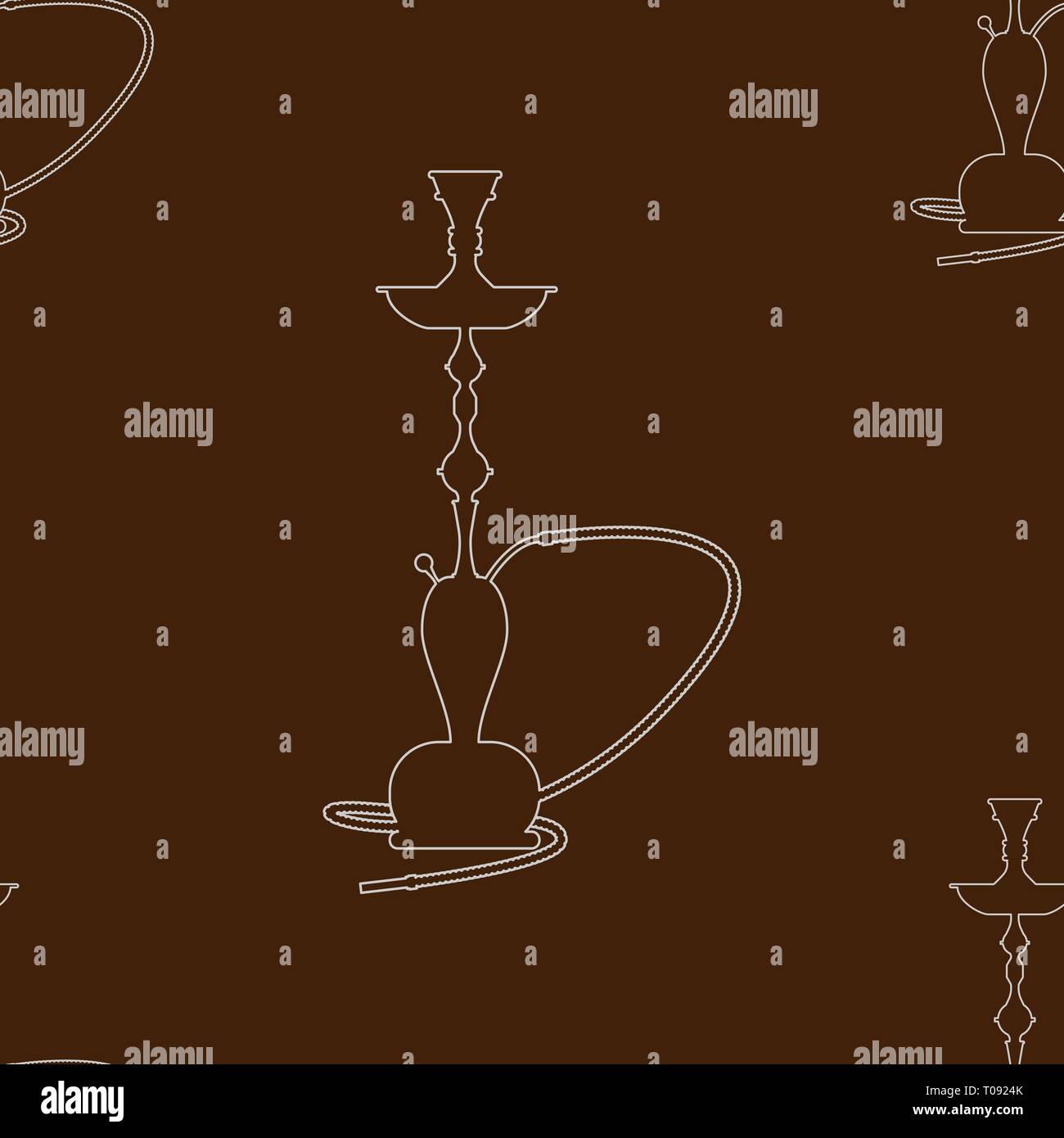 Hookah pattern seamless with line art style. Vector illustration Stock ...