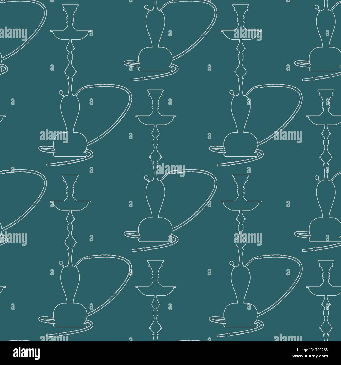Hookah pattern seamless with line art style. Vector illustration Stock ...