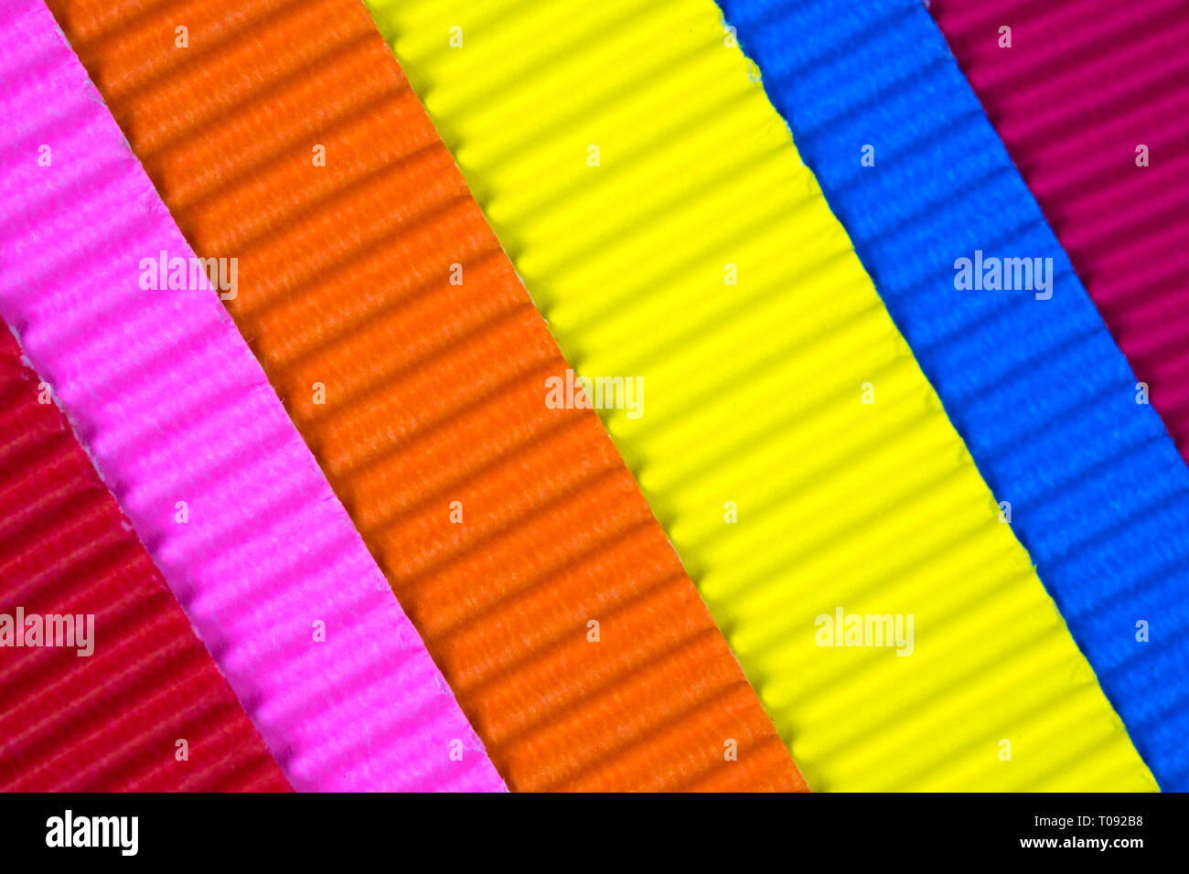 Multi coloured corrugated paper texture, use for background. vivid ...