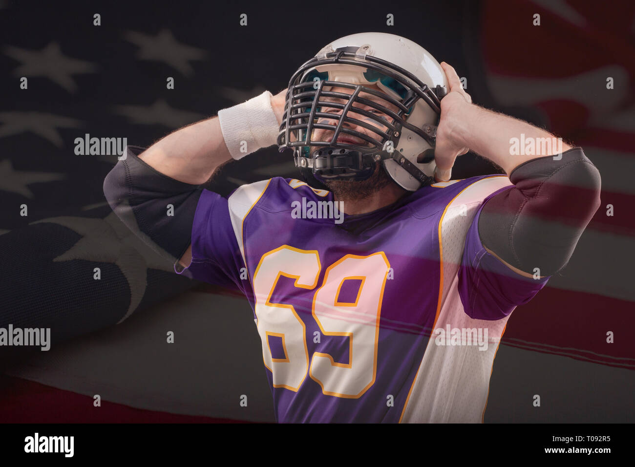 Positive American Football Player Stock Photo - Alamy
