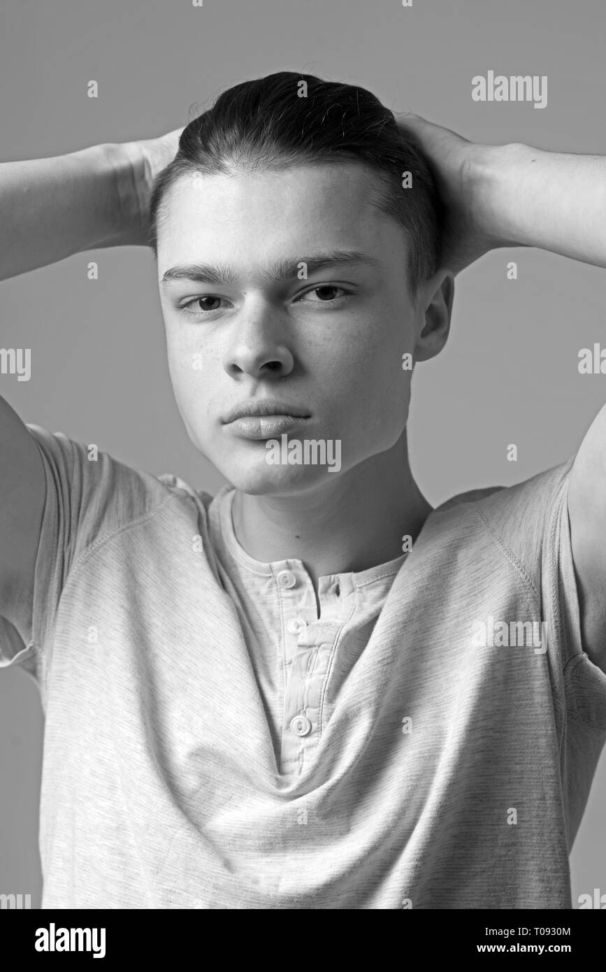 Confident stylish male barber Black and White Stock Photos & Images - Alamy