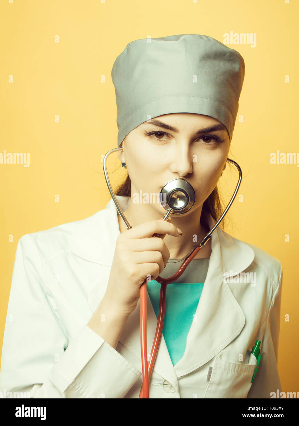 Nurse with stethoscope Stock Photo - Alamy
