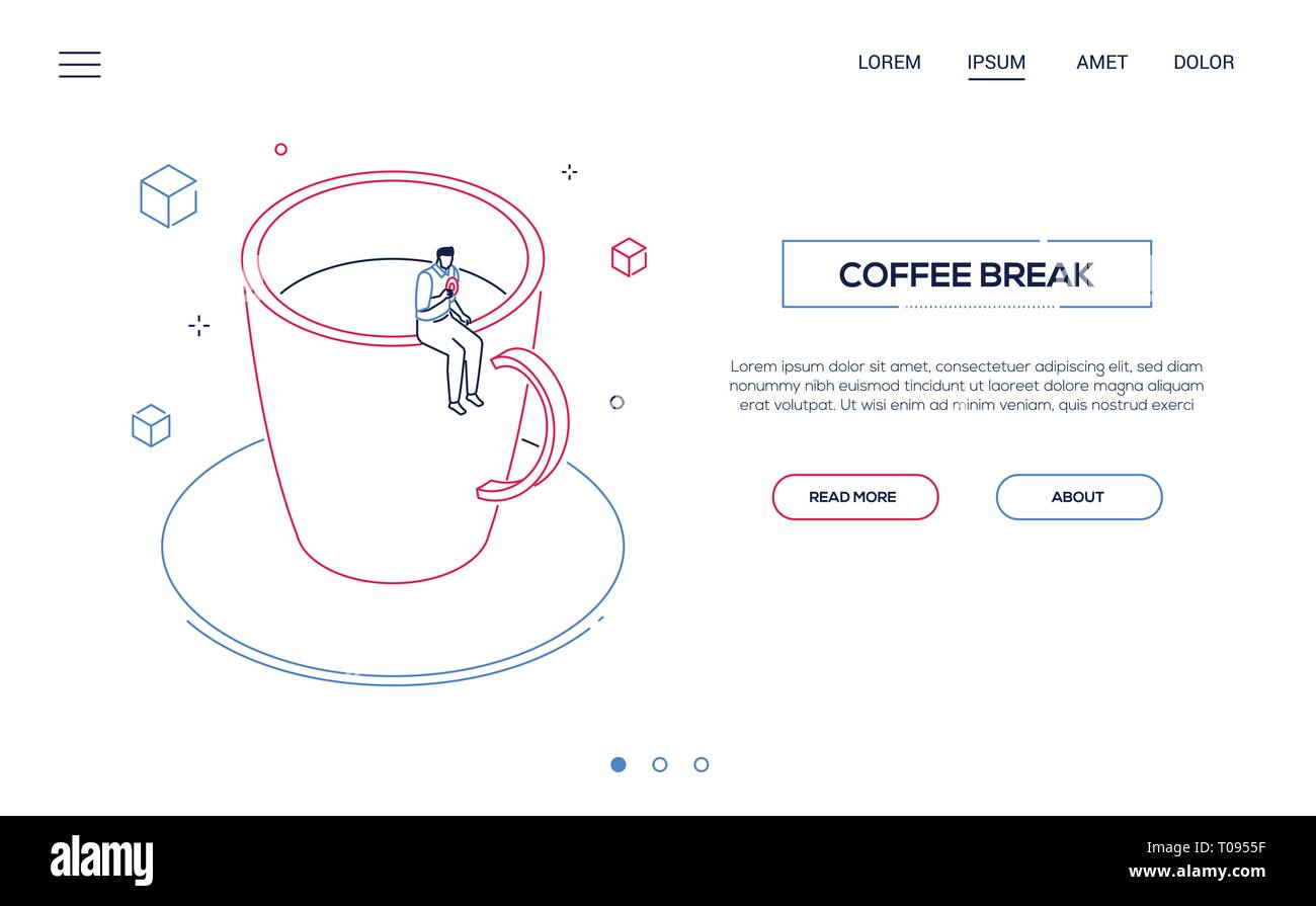 Coffee isometric concept Cut Out Stock Images & Pictures - Alamy