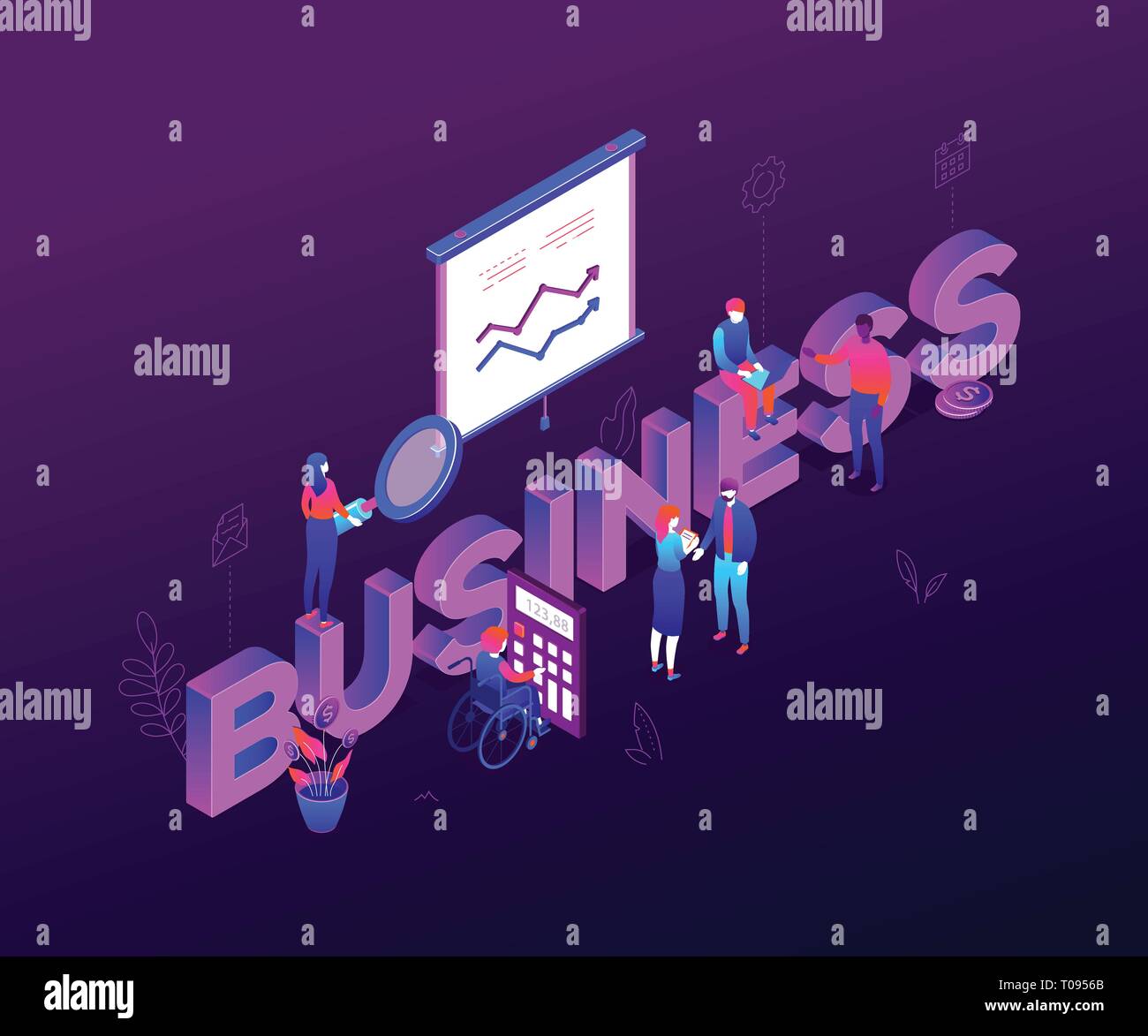 Business analytics - modern colorful isometric vector illustration ...