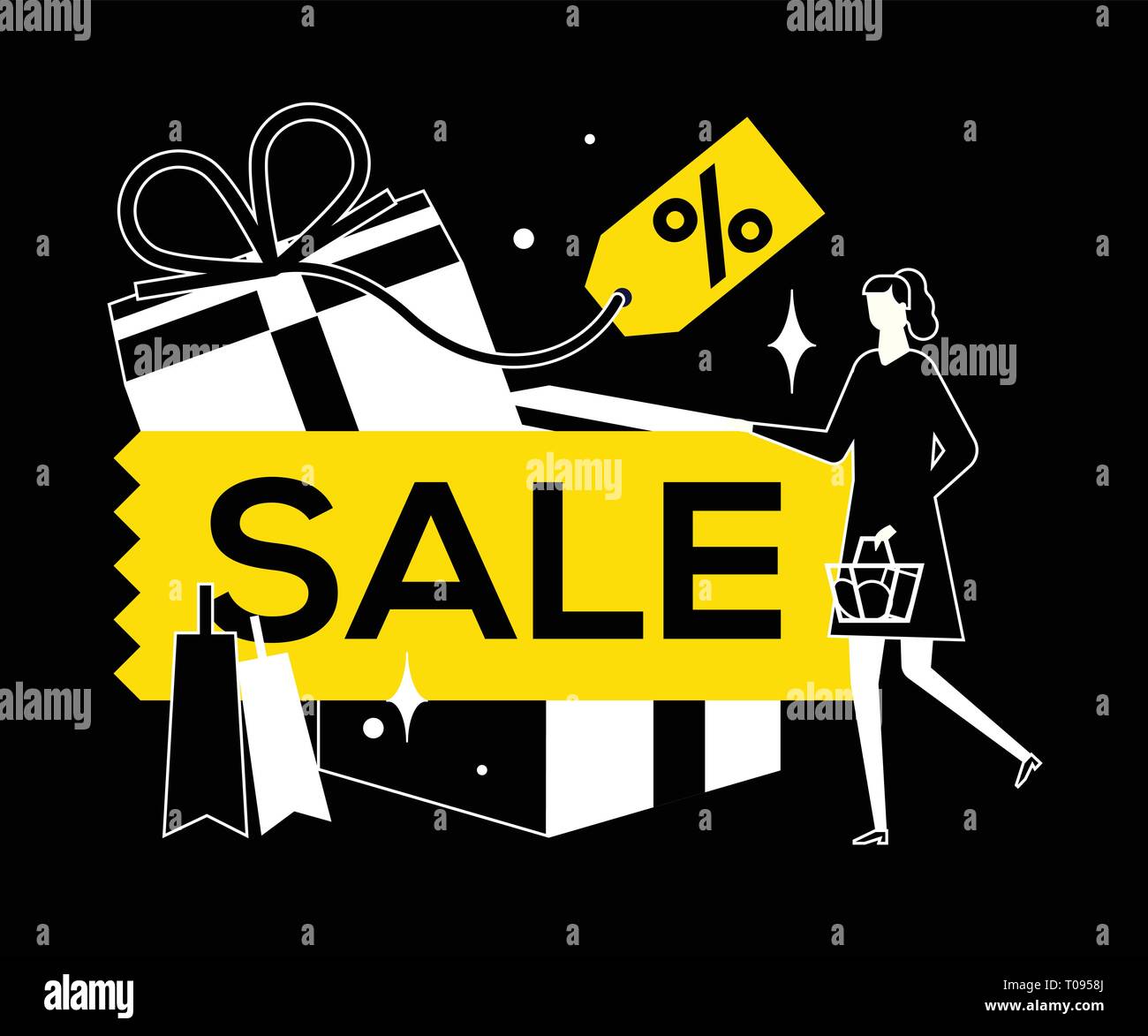 Sale concept - flat design style vector illustration Stock Vector Image ...