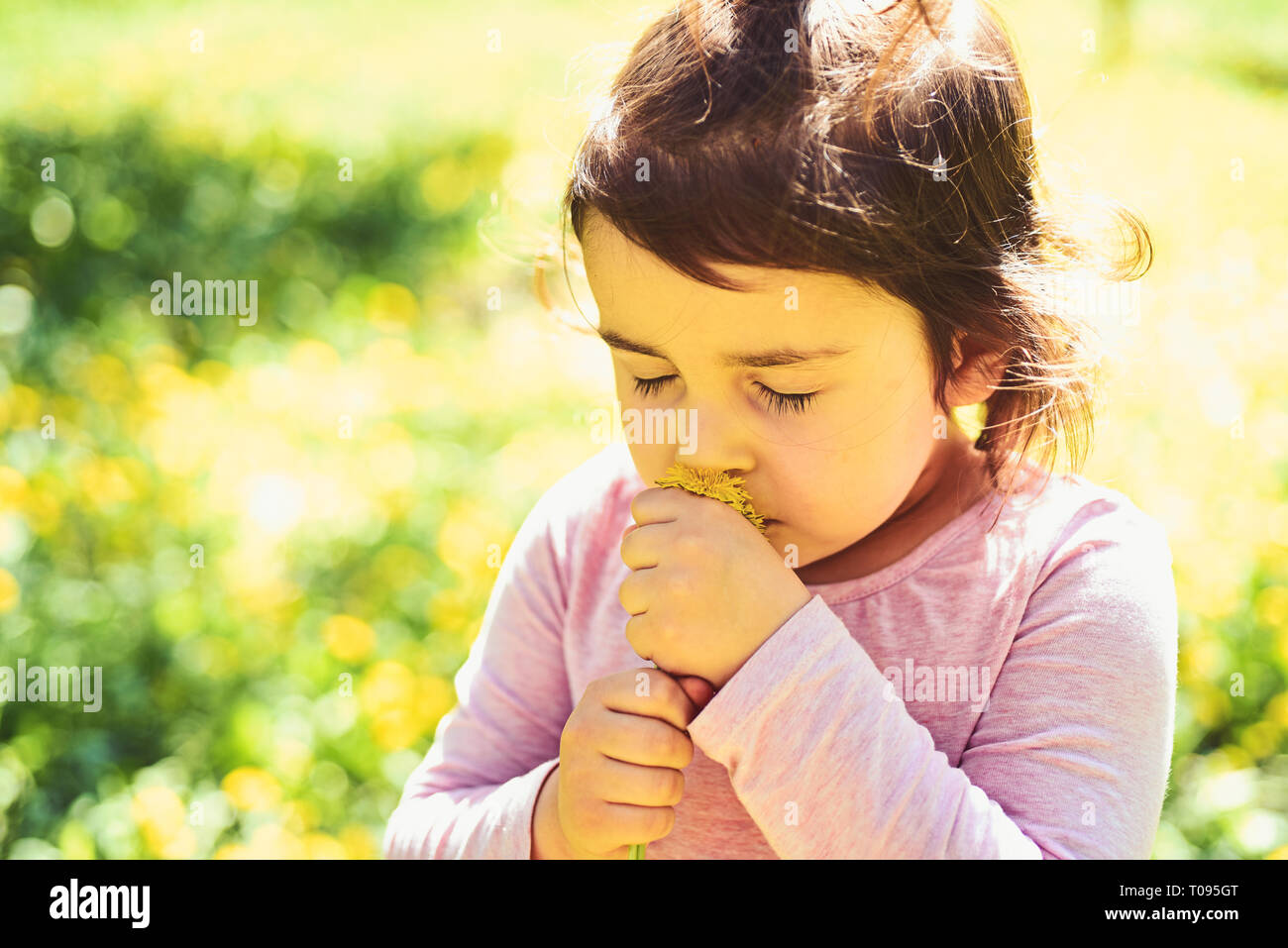 Small child. Natural beauty. Childrens day. Springtime. weather ...