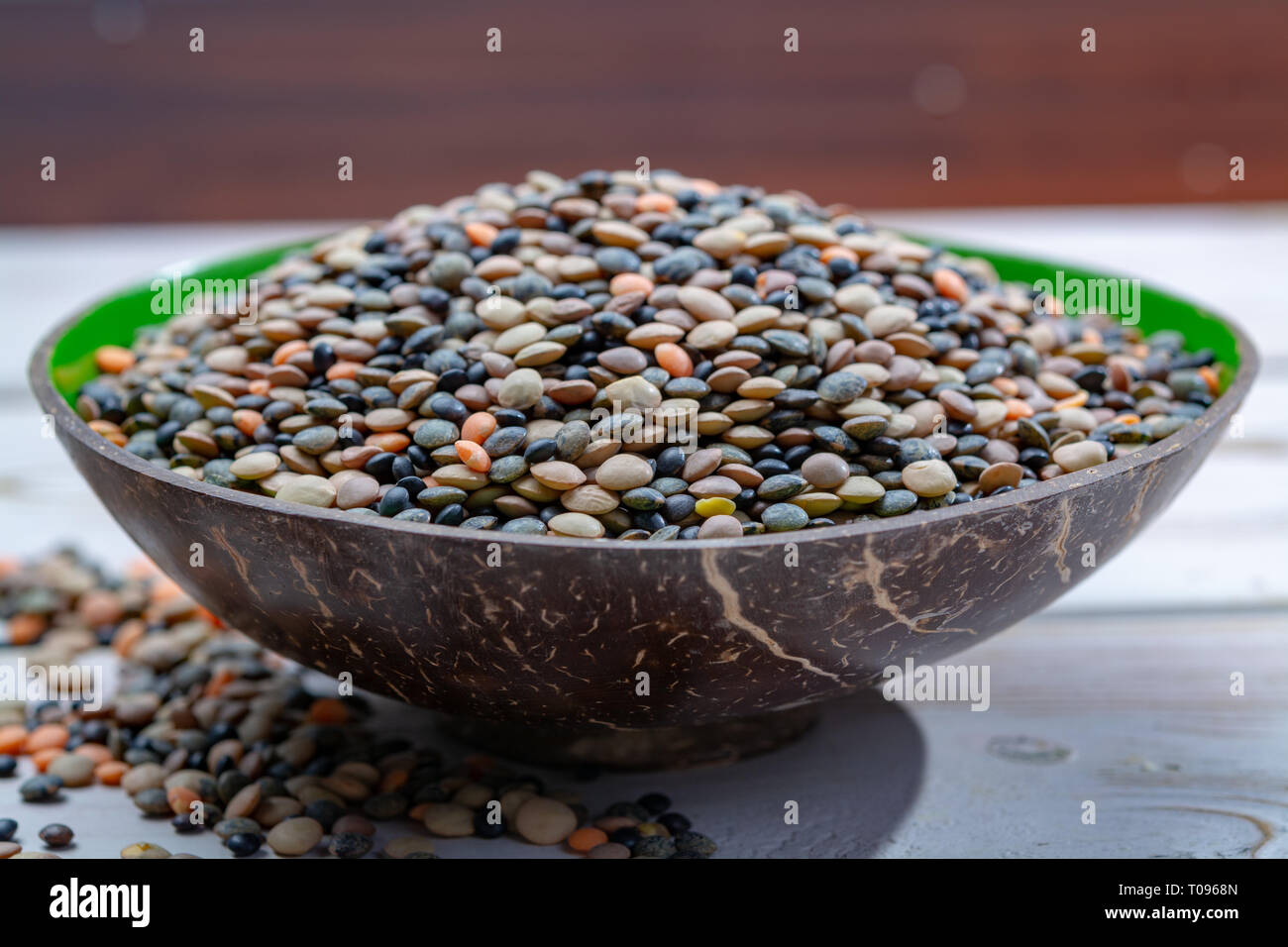 Colorful mix of lentils legumes ready for cooking, tasty vegetarian ...
