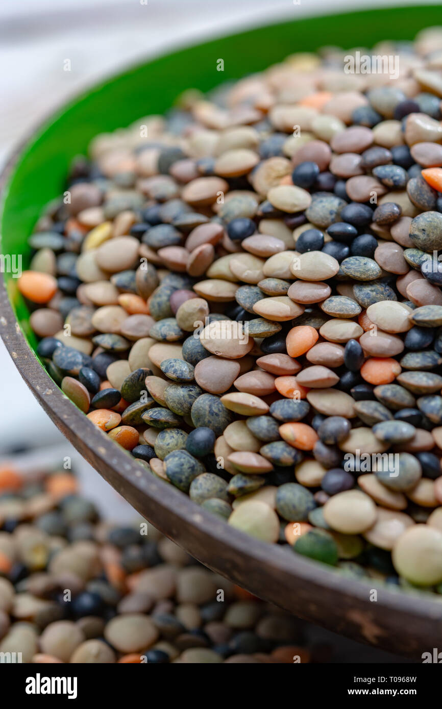 Colorful mix of lentils legumes ready for cooking, tasty vegetarian ...