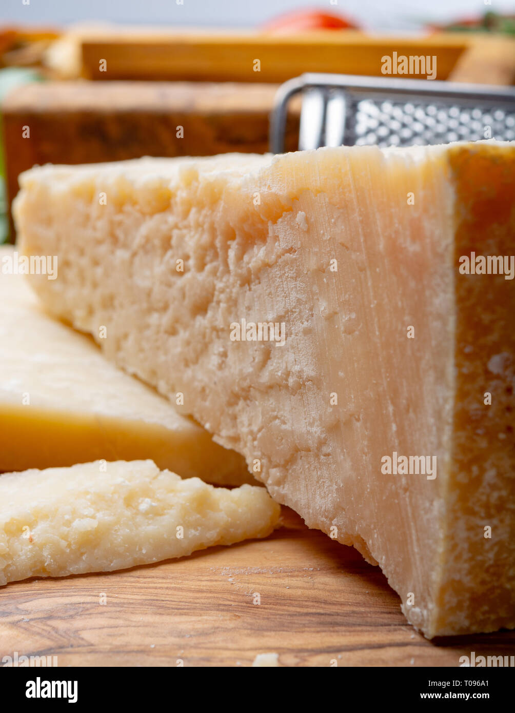 Original italian cheese, aged Parmesan cow milk cheese, pieces of ...