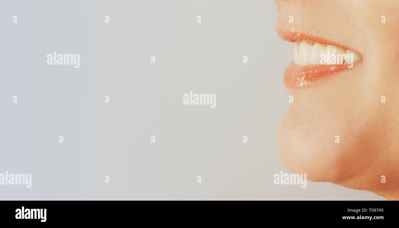 macro detail shot of human lips and smile Stock Photo - Alamy