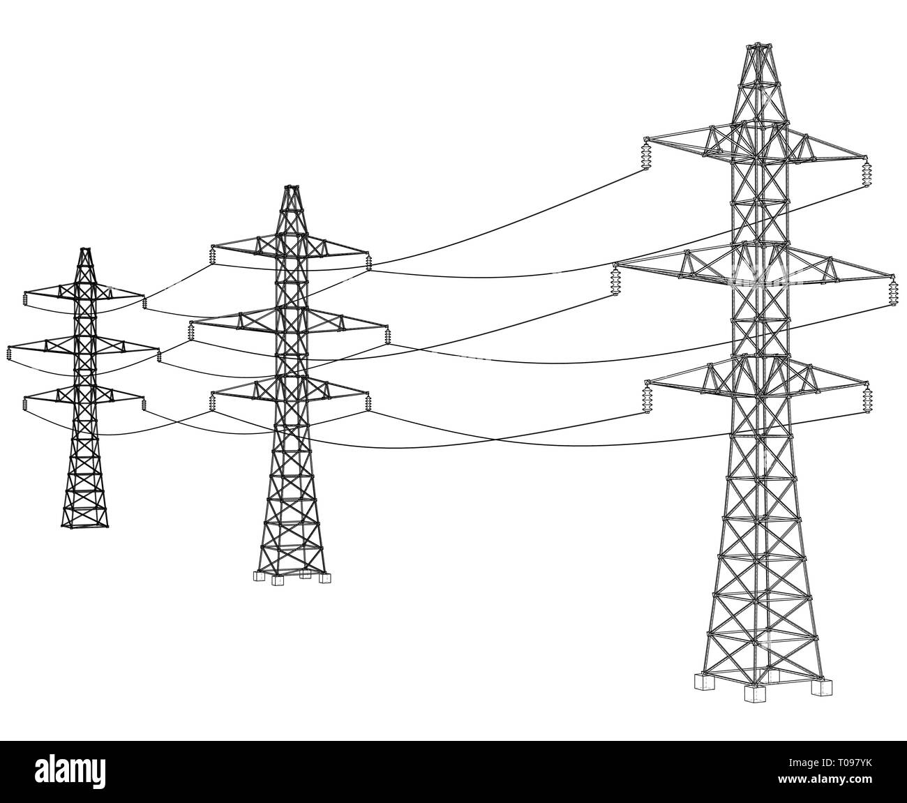 Electricity pylons Stock Vector Images - Alamy