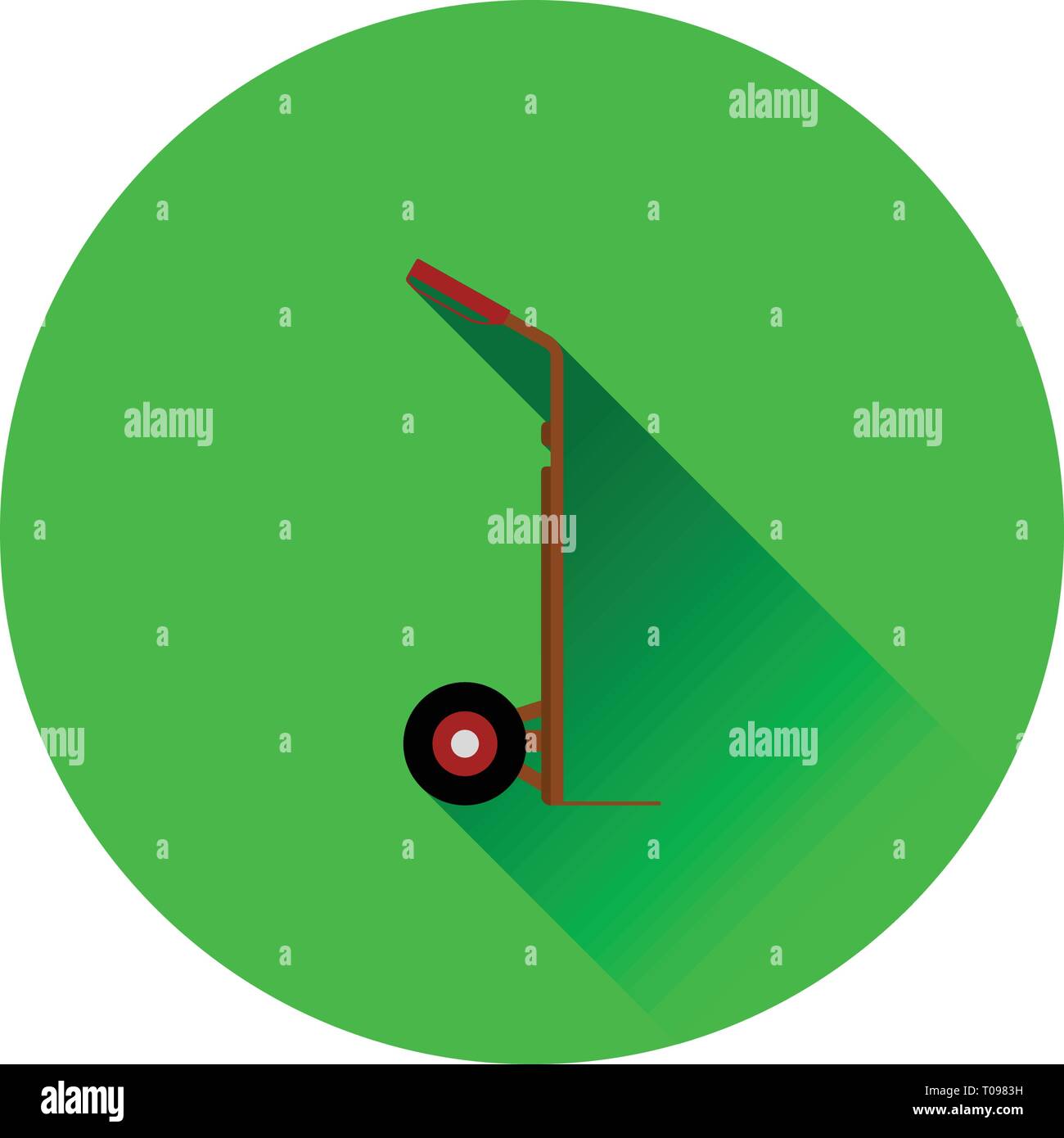 Warehouse trolley icon. Flat color with shadow design. Vector ...