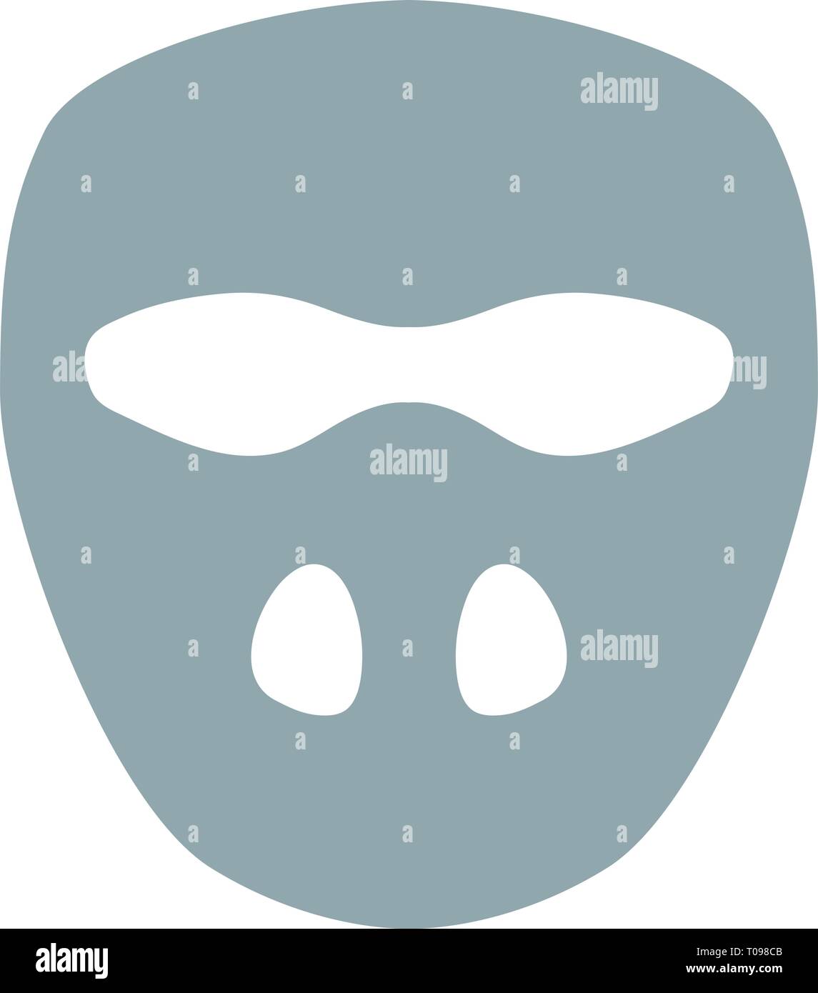 Cricket mask icon. Flat color stencil design. Vector illustration Stock ...