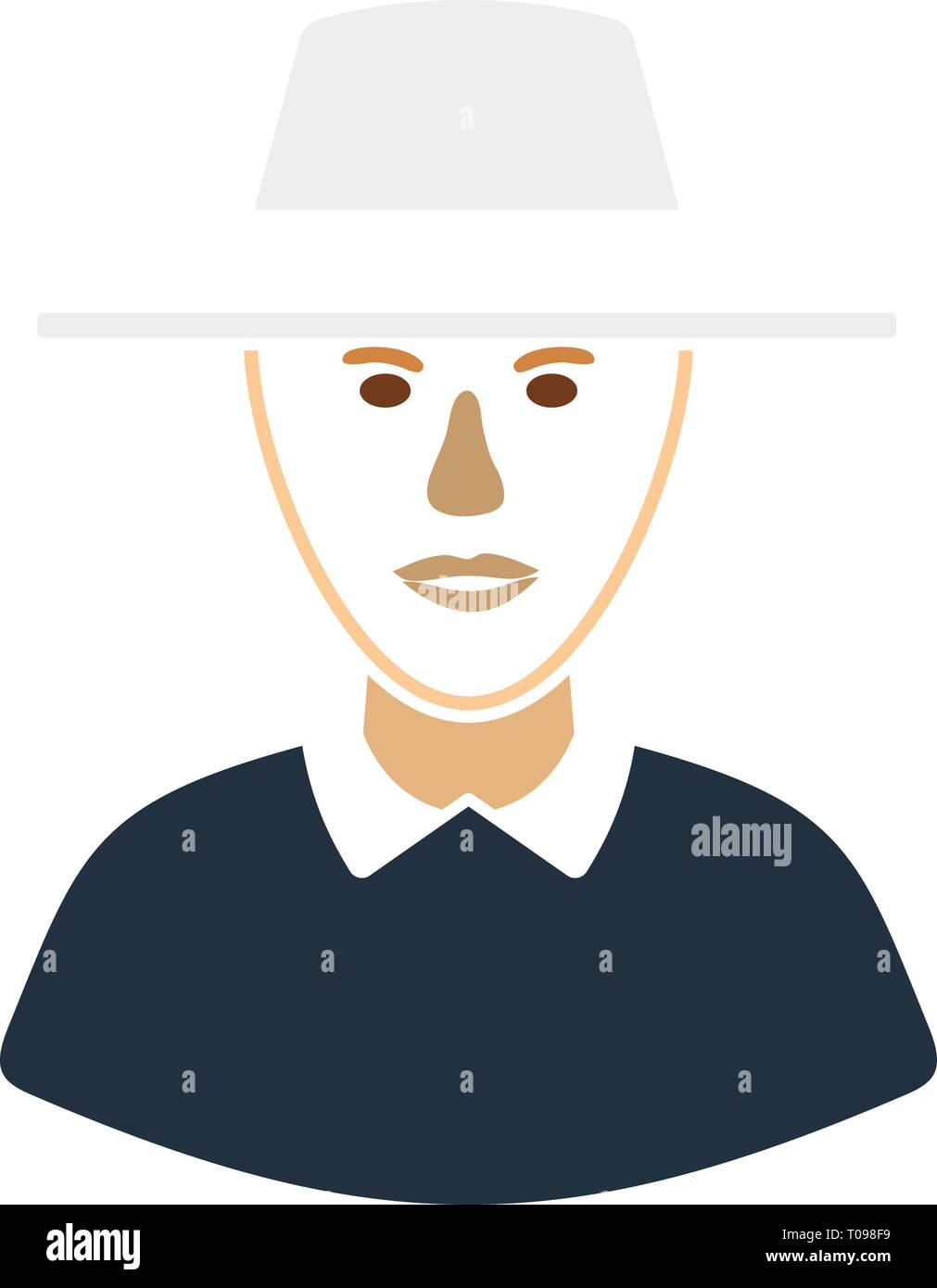 Cricket umpire icon. Flat color stencil design. Vector illustration ...