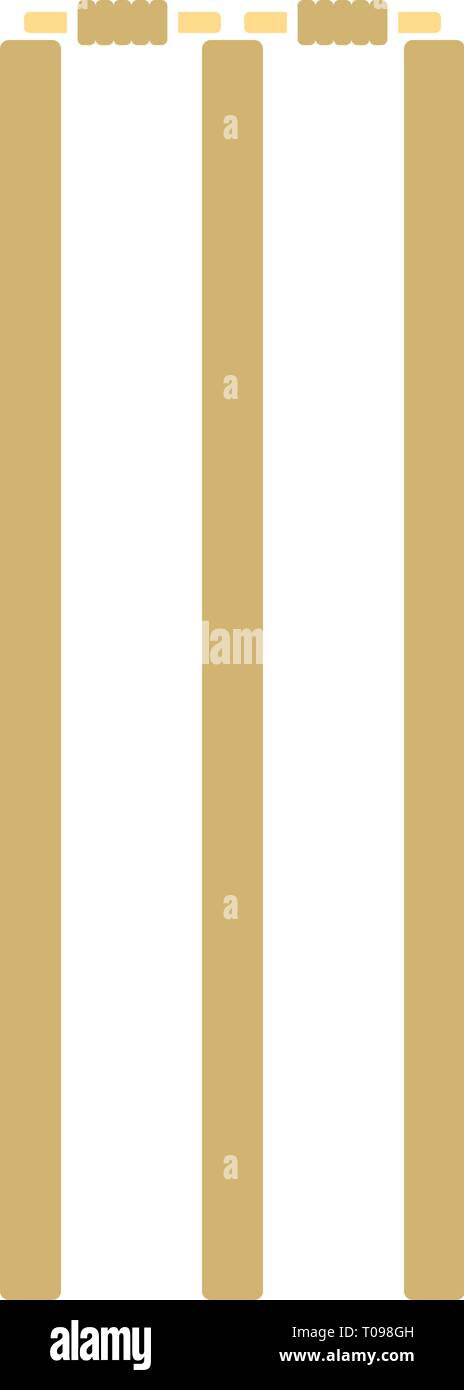 Cricket wicket icon. Flat color stencil design. Vector illustration Stock Vector Image & Art - Alamy