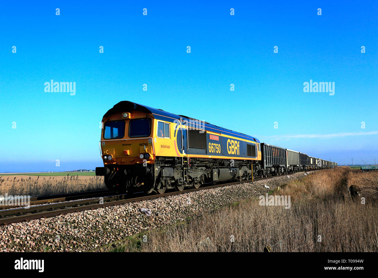 66750 freight train from march town train station hi-res stock ...