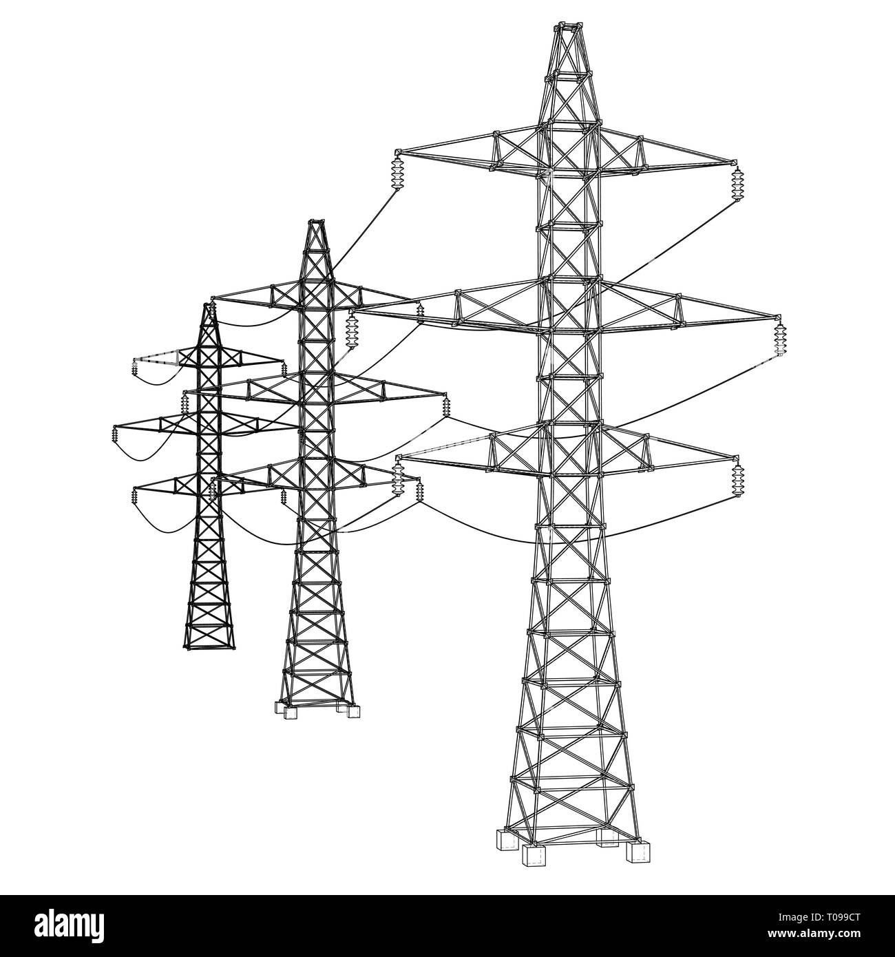 Pylon pylons silhouette Cut Out Stock Images & Pictures - Alamy