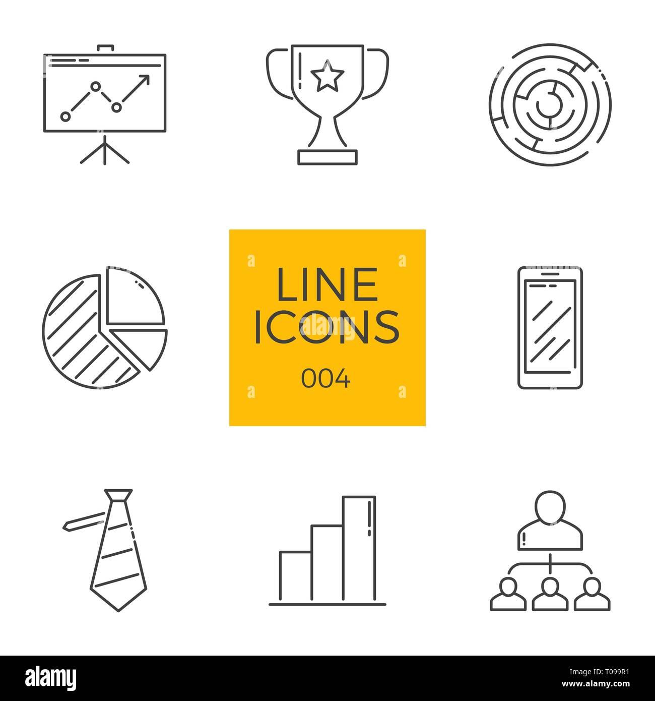 Business Related Vector Line Icons Set. Isolated on White Background. Editable Stroke Stock ...