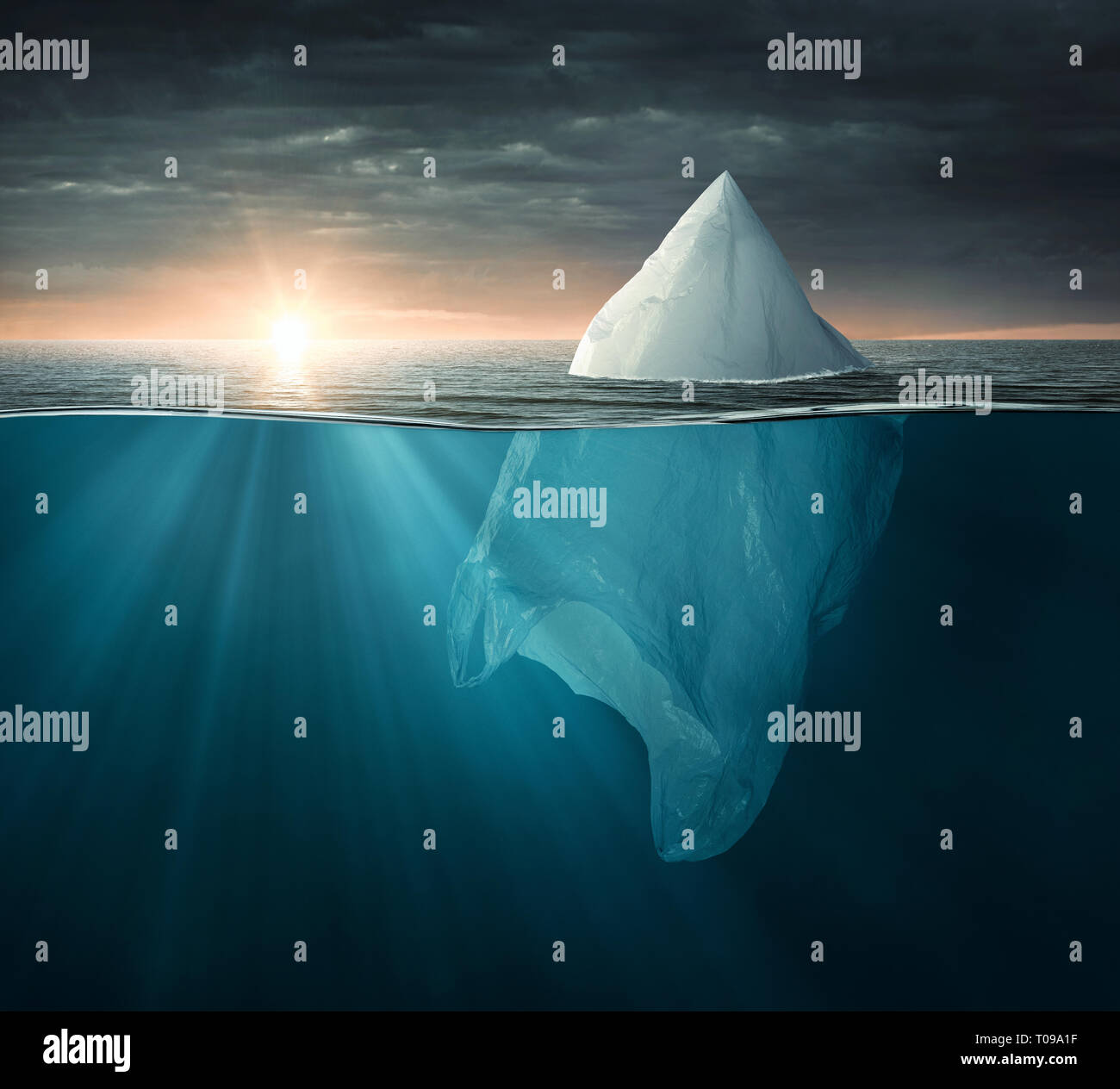 Floating plastic garbage island hi-res stock photography and images - Alamy