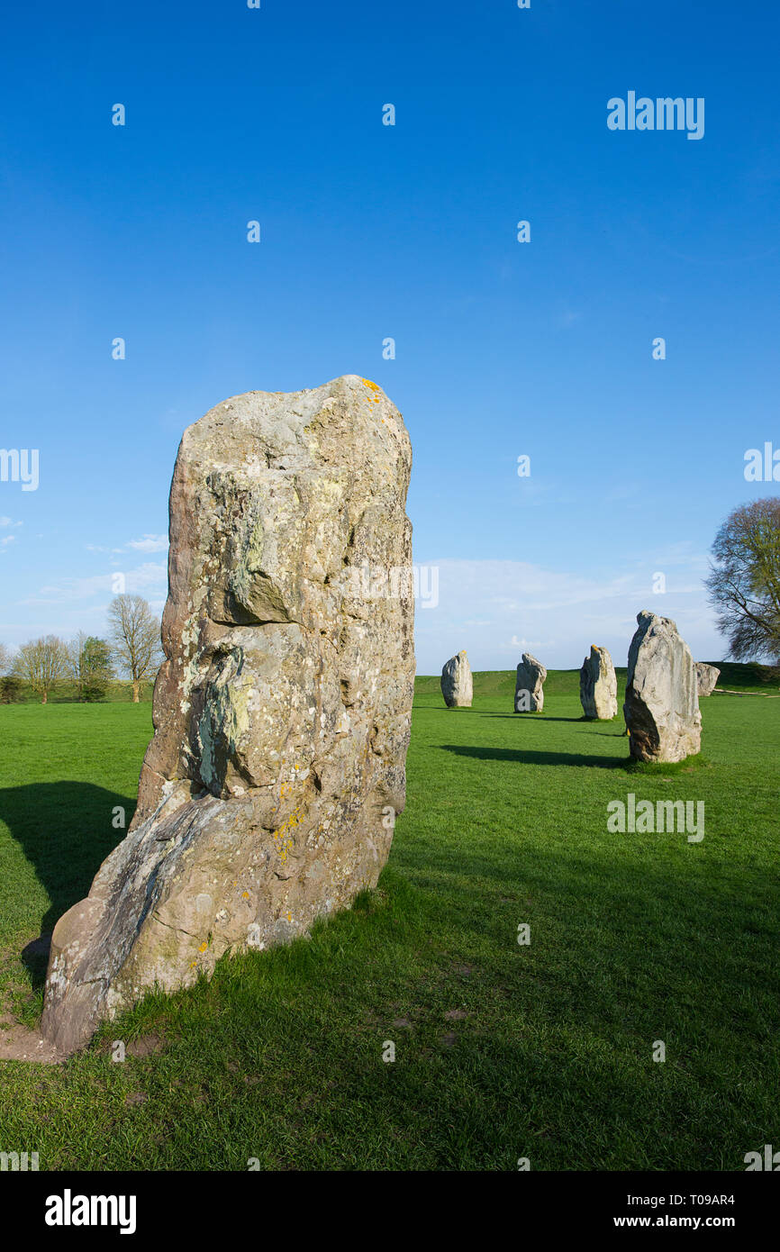 Great Britain, England, Avebury Stone Circle. These huge megaliths form ...