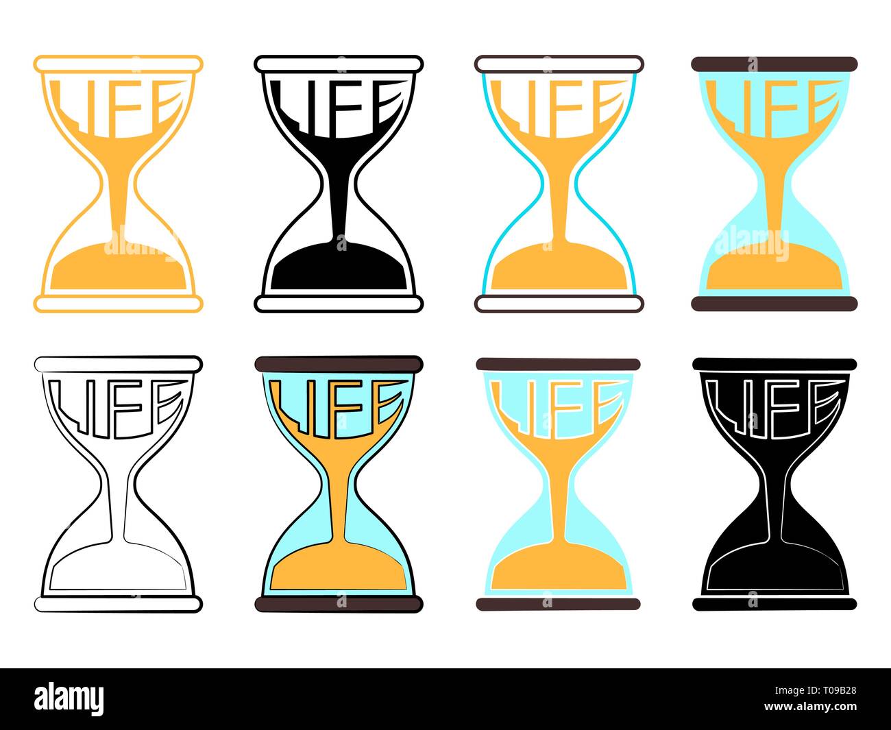 LIfe Hourglass colored Stock Vector Image & Art - Alamy