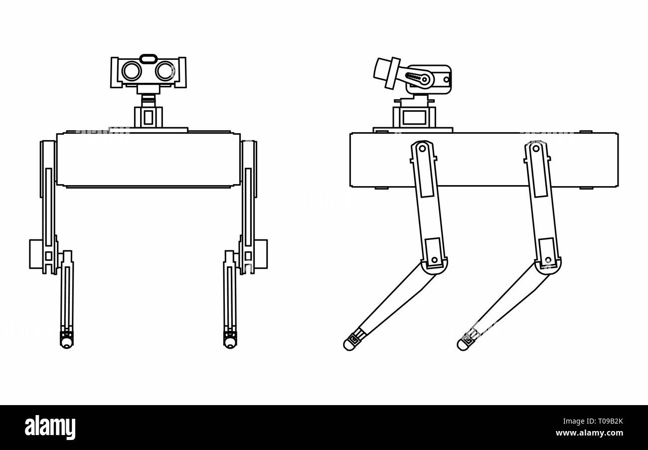 little robotic dog. Outline only Stock Vector Image & Art - Alamy