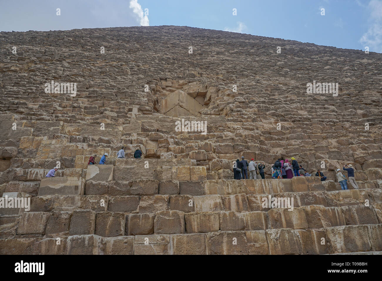 Giza, Egypt: Tourists line up at the entrance to the Great Pyramid at ...