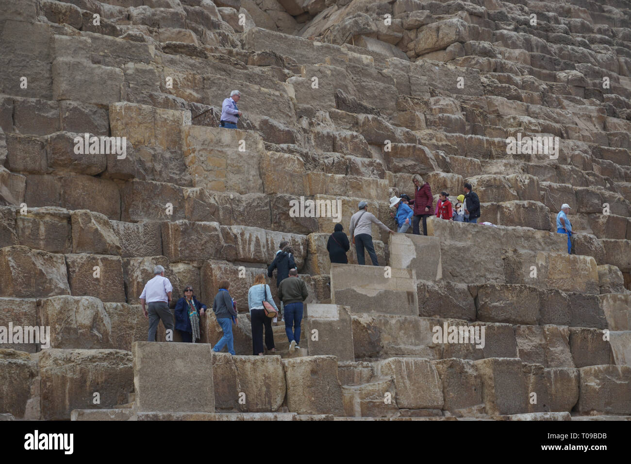 Giza, Egypt: Tourists line up at the entrance to the Great Pyramid at ...