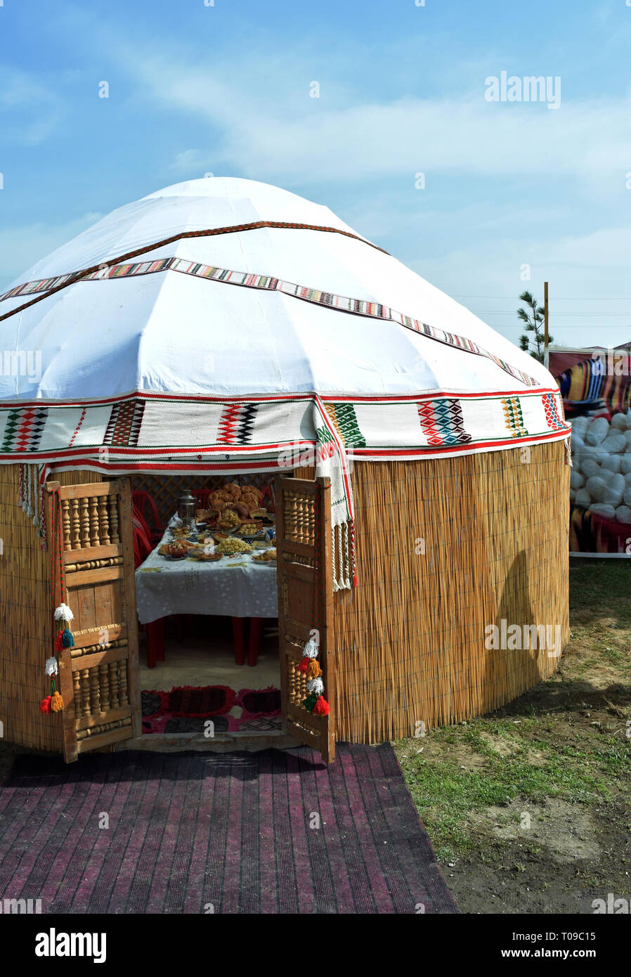 yurt is the traditional home of the nomads of Central Asia Stock Photo ...