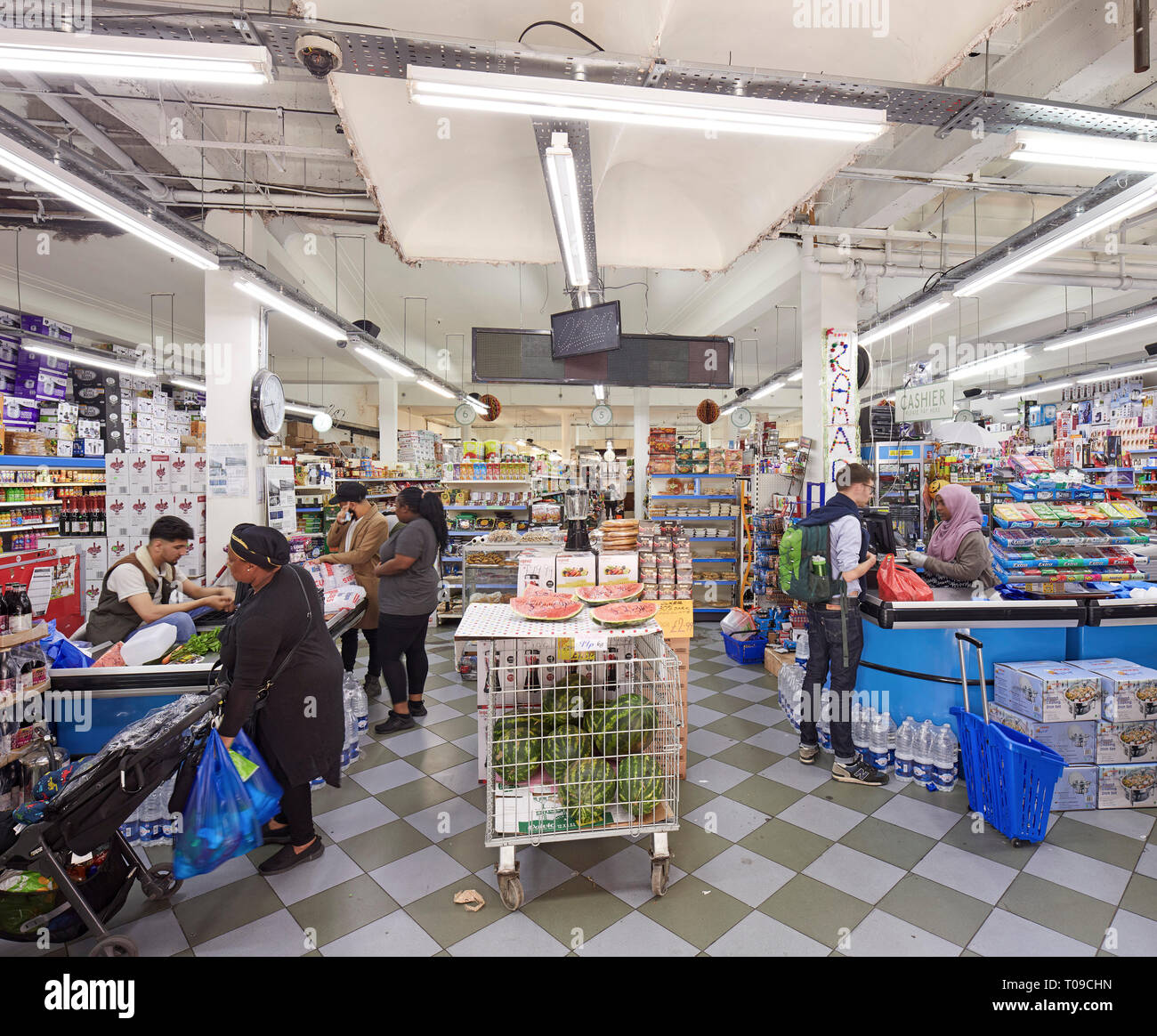 Checkout station. Khan's Department Store Peckham, London, United ...