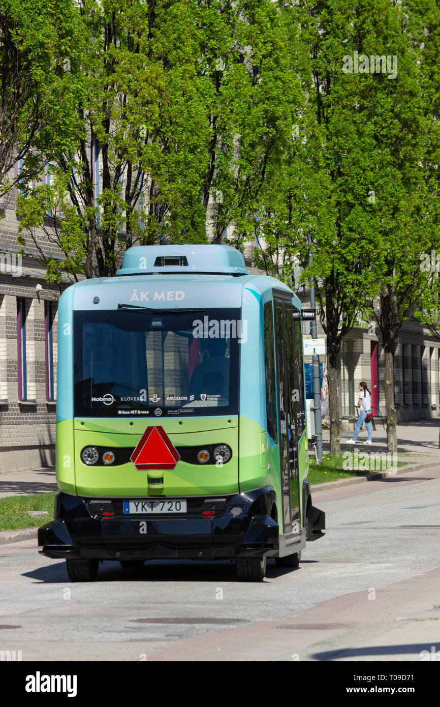 The driverless EZ10 electric powered shuttle /bus, autonomous vehicle ...