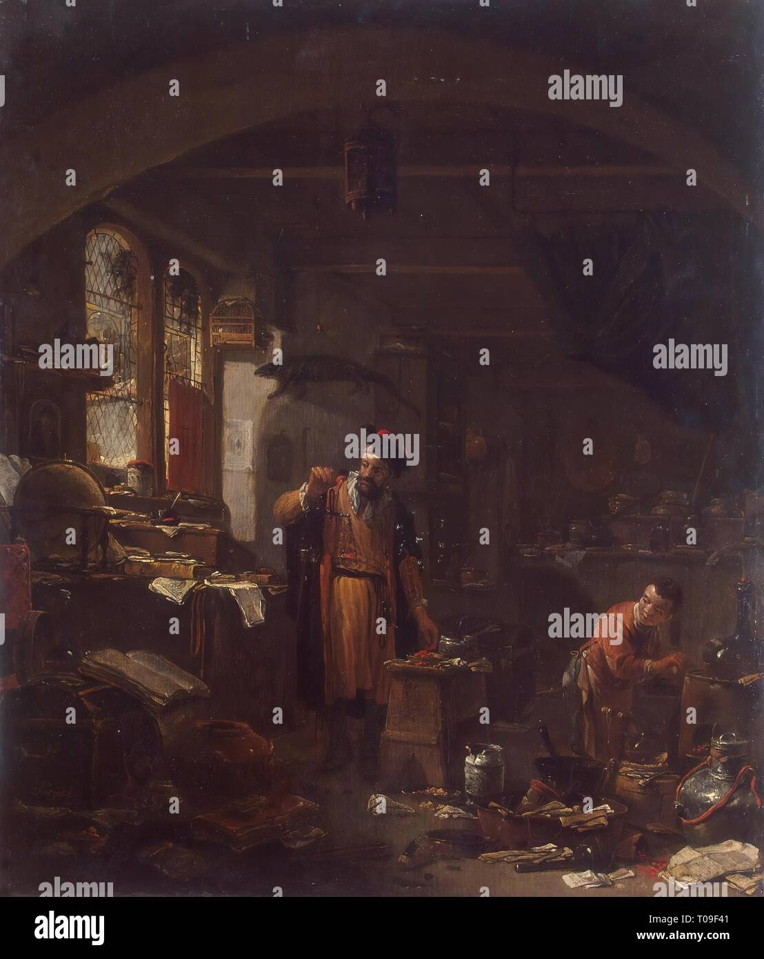 'An Alchemist in His Study'. Holland, 1660s. Dimensions: 41x35,5 cm ...