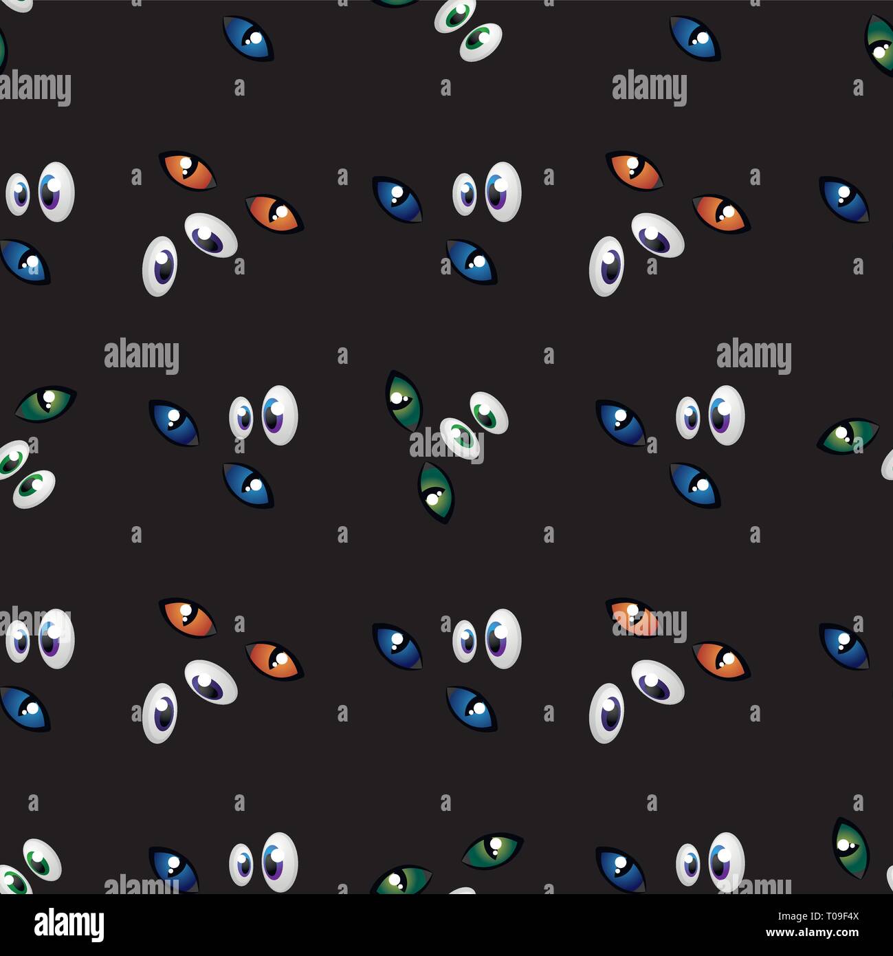 seamless pattern with Eyes in the dark. Halloween horror eyes 10 eps ...