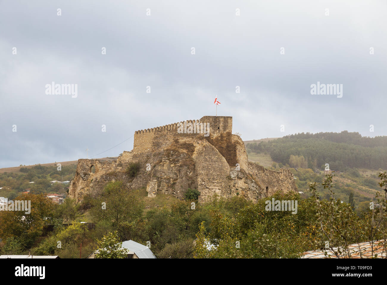 Impregnable Surami fortress of the 12th century against background of ...