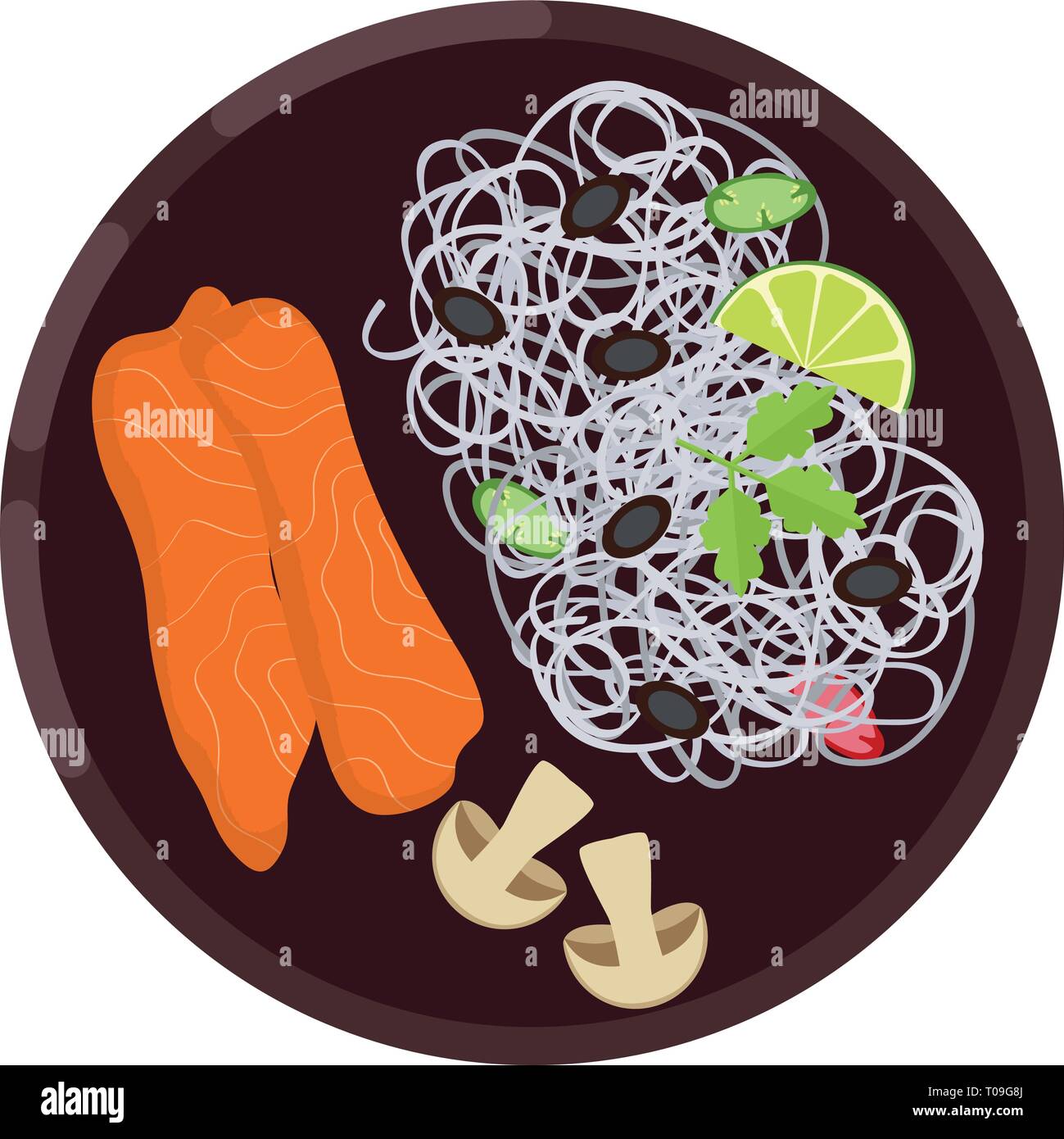 Menu concept. Dinner menu. Soup in flat style. Vector illustration ...