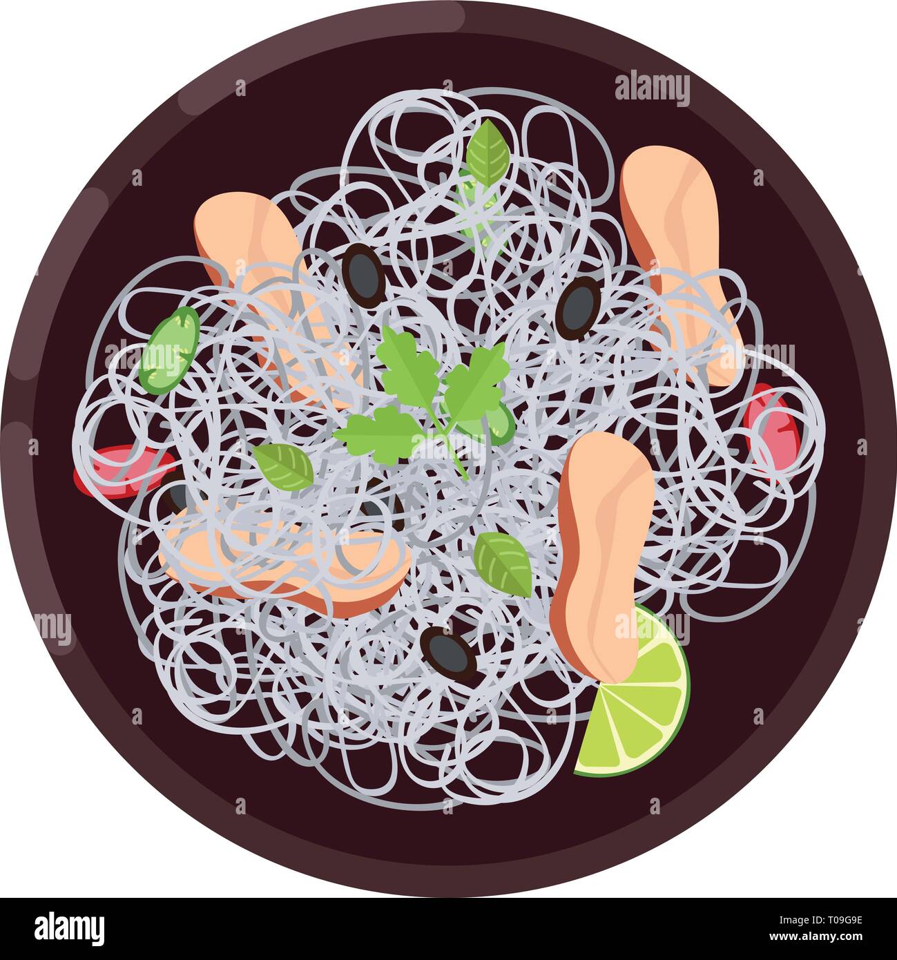 Menu concept. Dinner menu. Soup in flat style. Vector illustration ...