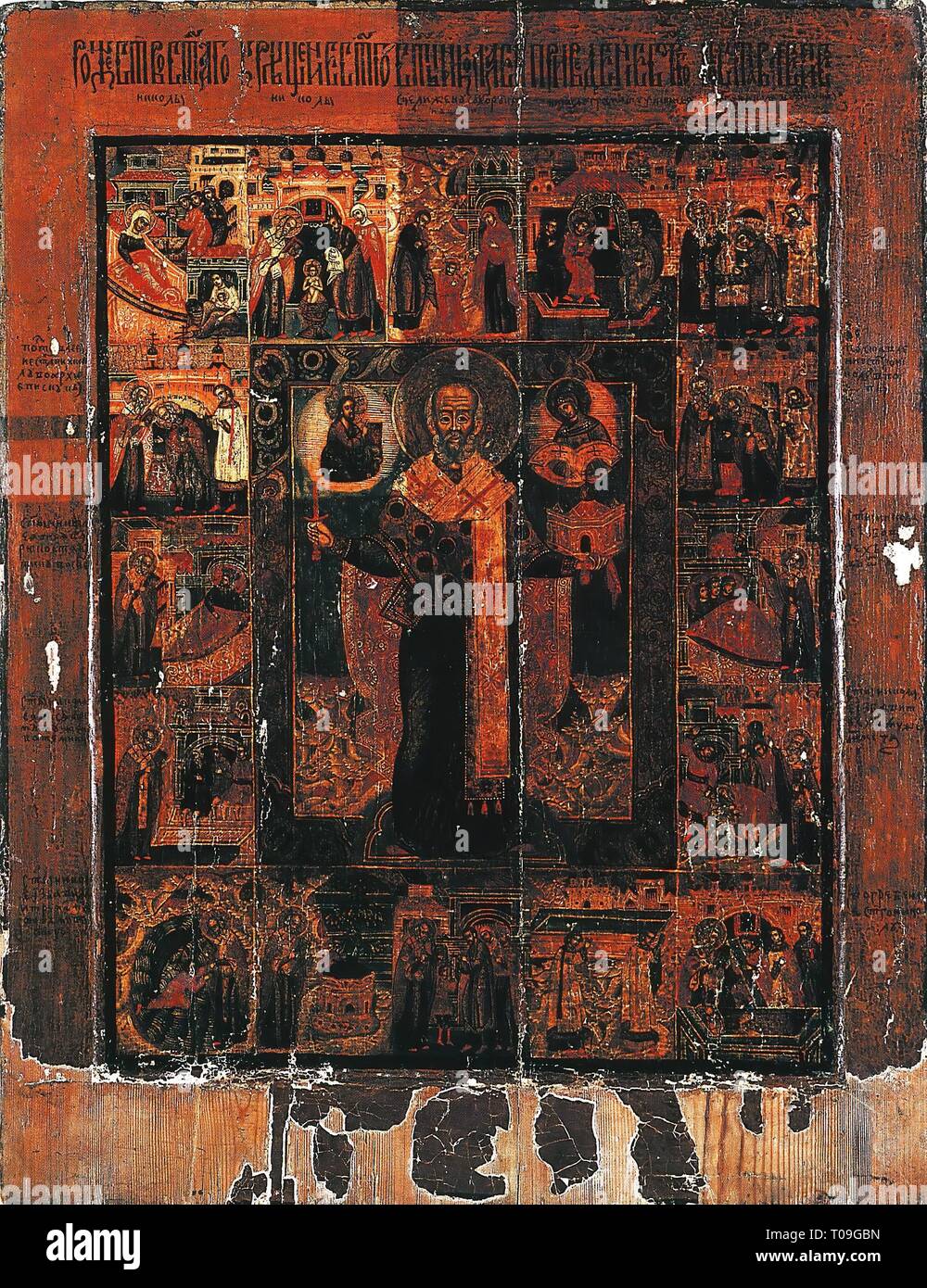 'Icon: St Nicholas of Mozhaisk with Scenes of His Life'. Ancient Russia ...