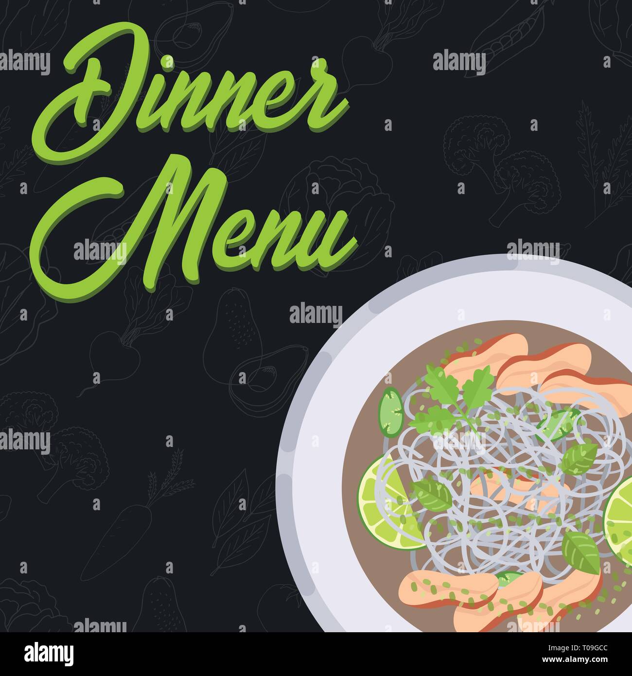 Healthy salad salmon in Stock Vector Images - Alamy