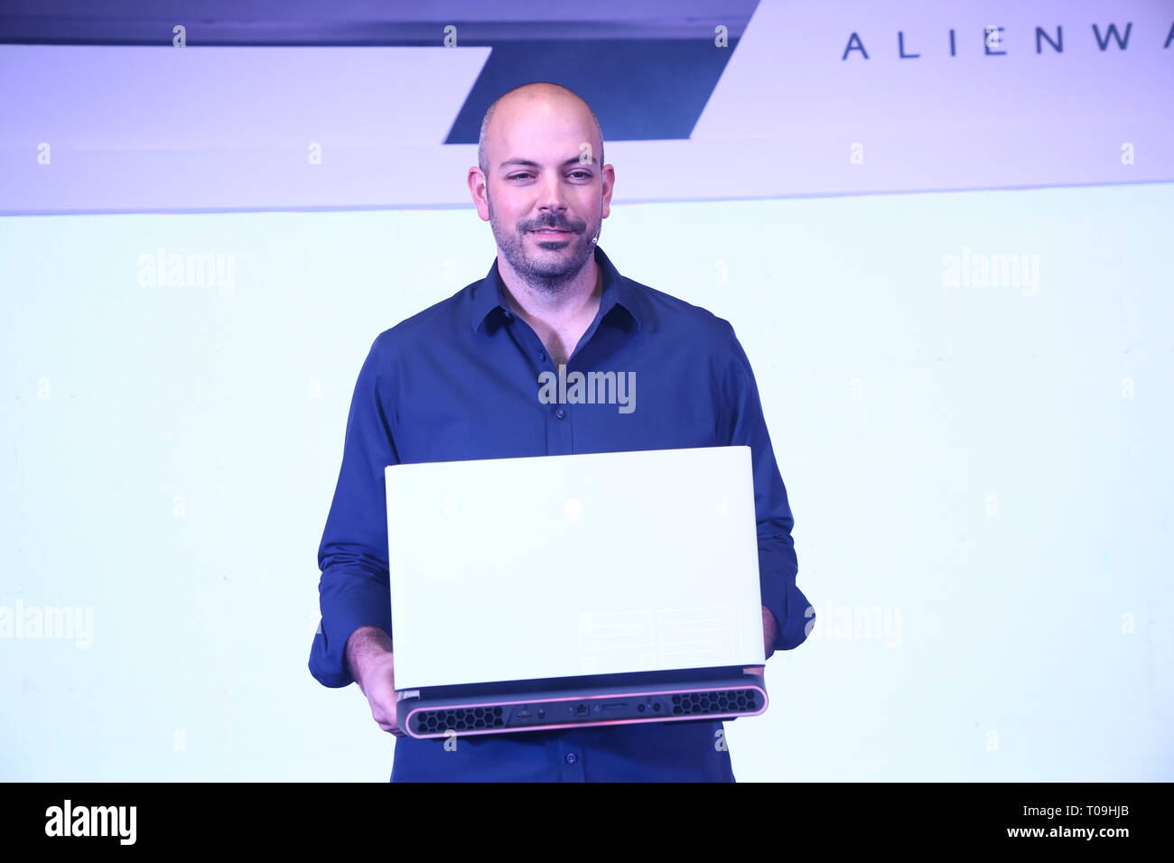 Frank Azor, VP & GM of Alienware Gaming & XPS during the launch of new ...